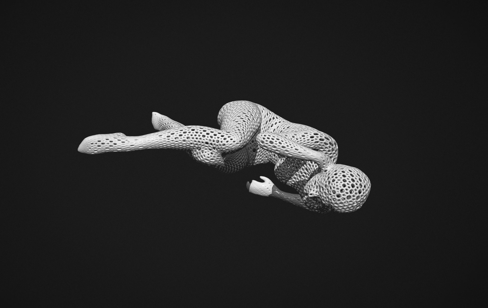 Female Figure Lattice Voronoi 3d Model 3d Printable Cgtrader