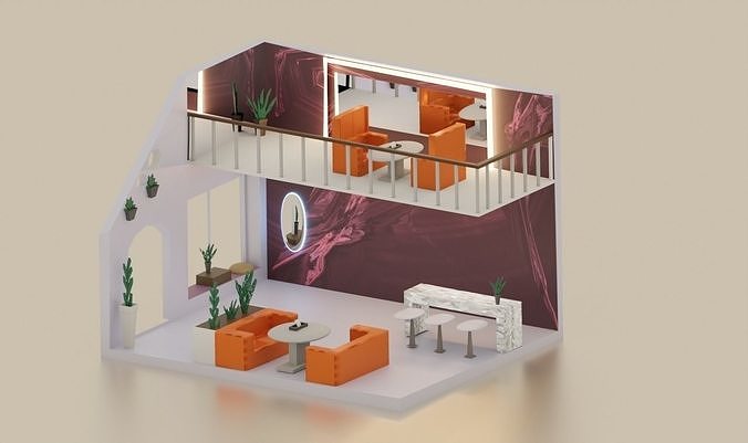 3d isometric lounge 3D model | CGTrader