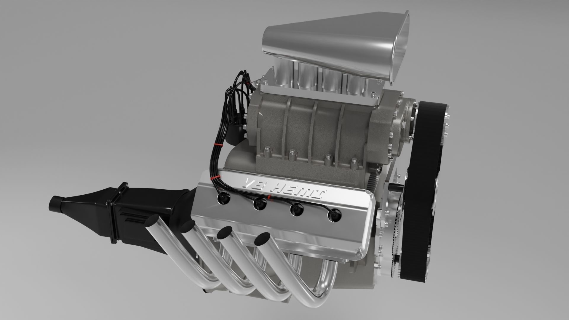 High detail HEMI V8 Engine 3D model | CGTrader