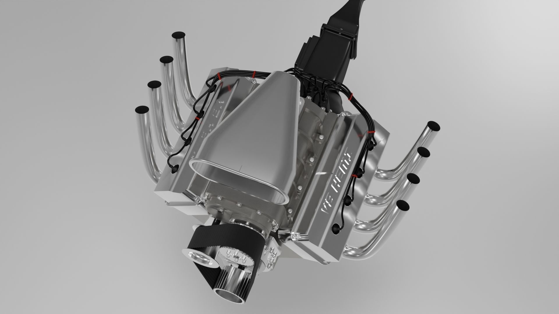 High detail HEMI V8 Engine 3D model | CGTrader