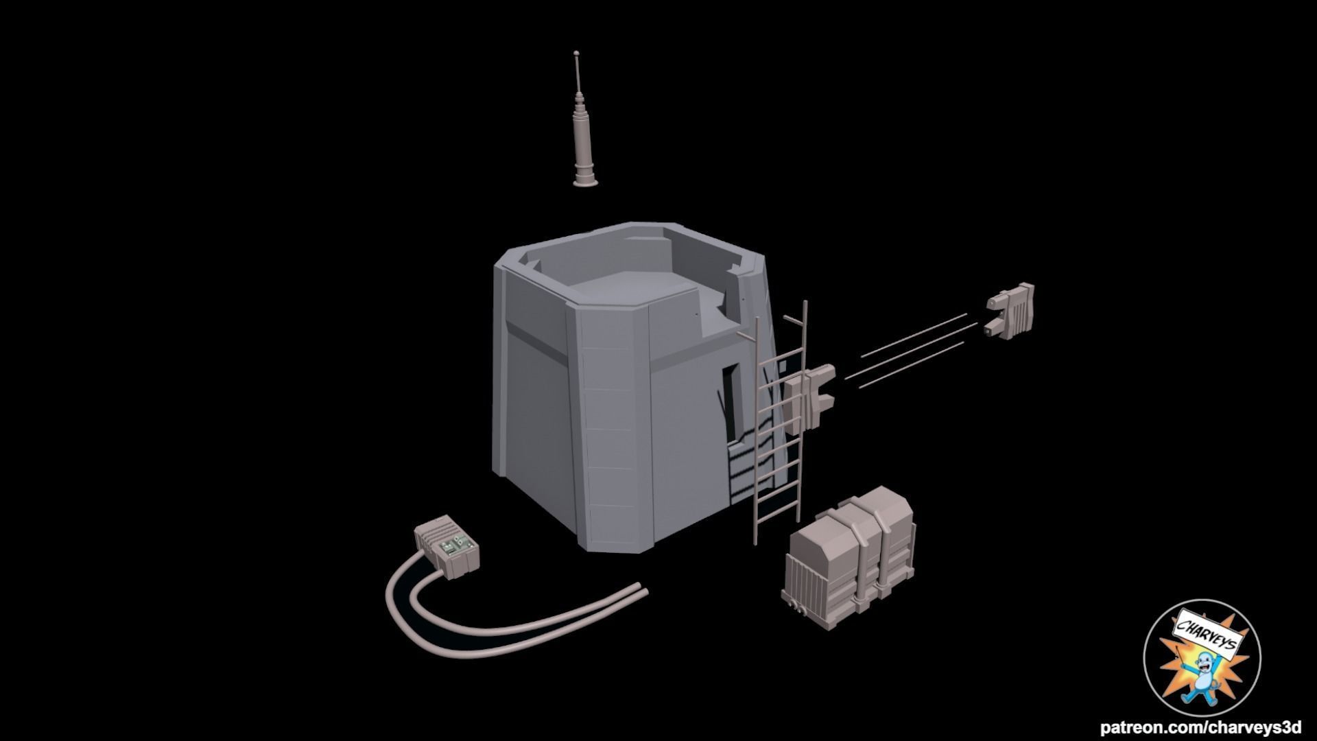 Star Wars Imperial Mapuzo Checkpoint Diorama for action figures 3D ...