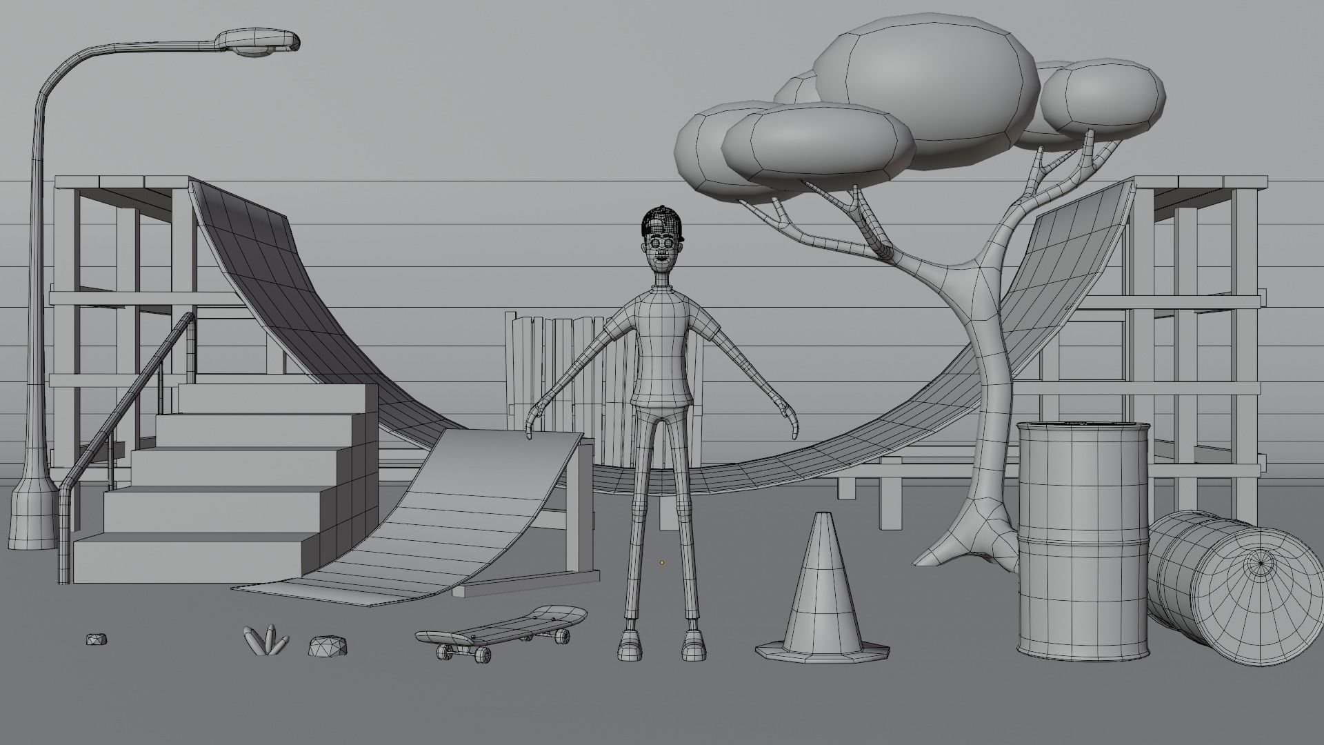 Skater Assets Stylized - Blender 3D model | CGTrader