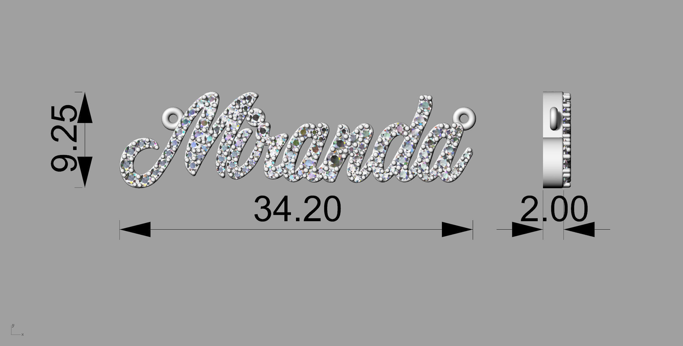 Pendant with the name Miranda 3D model 3D printable | CGTrader