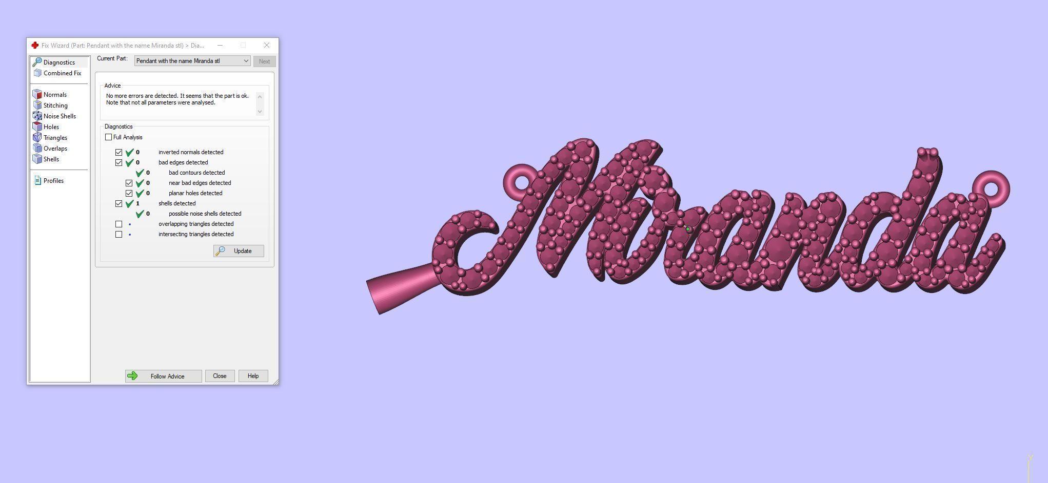 Pendant with the name Miranda 3D model 3D printable | CGTrader