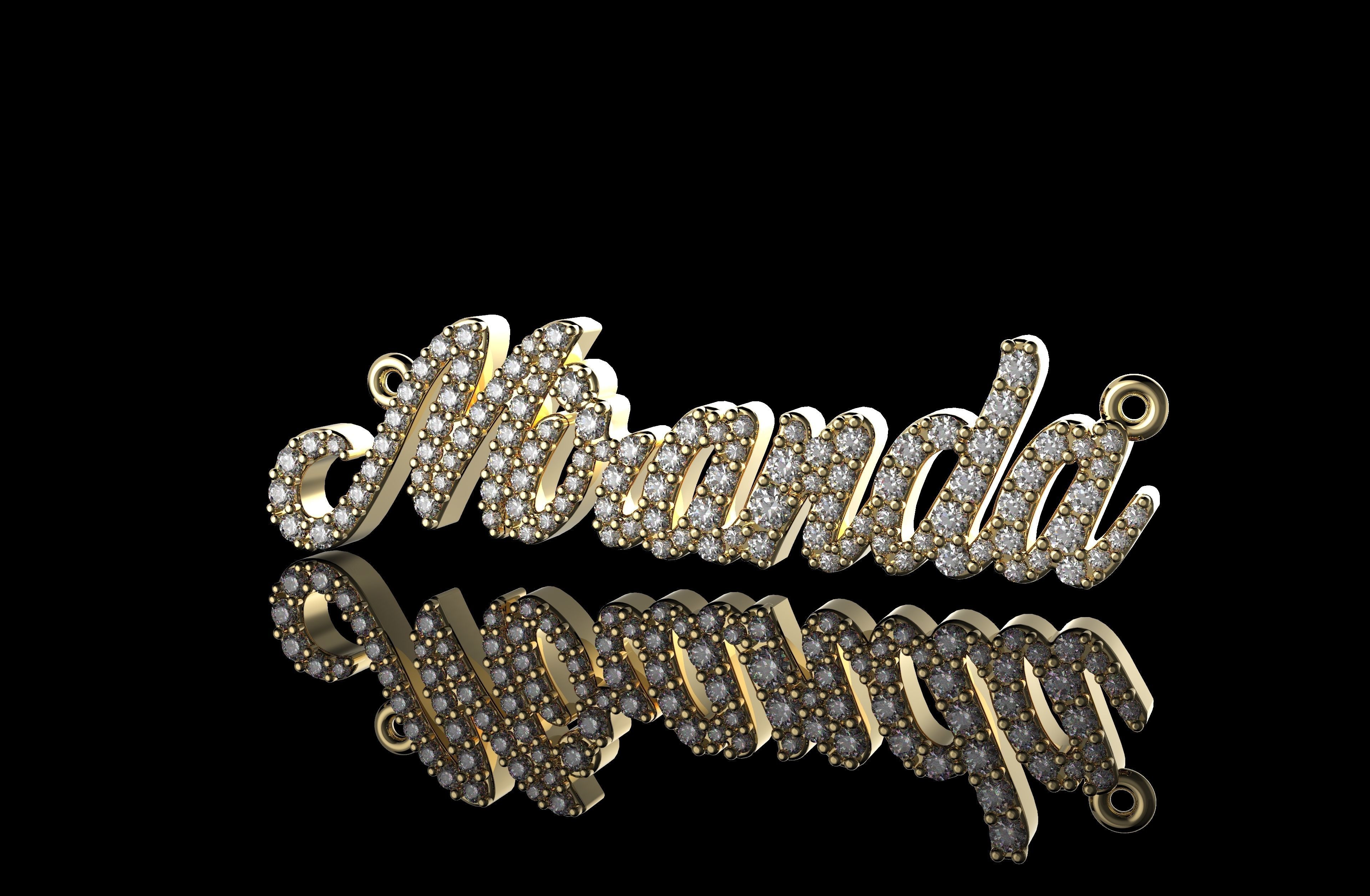 Pendant with the name Miranda 3D model 3D printable | CGTrader