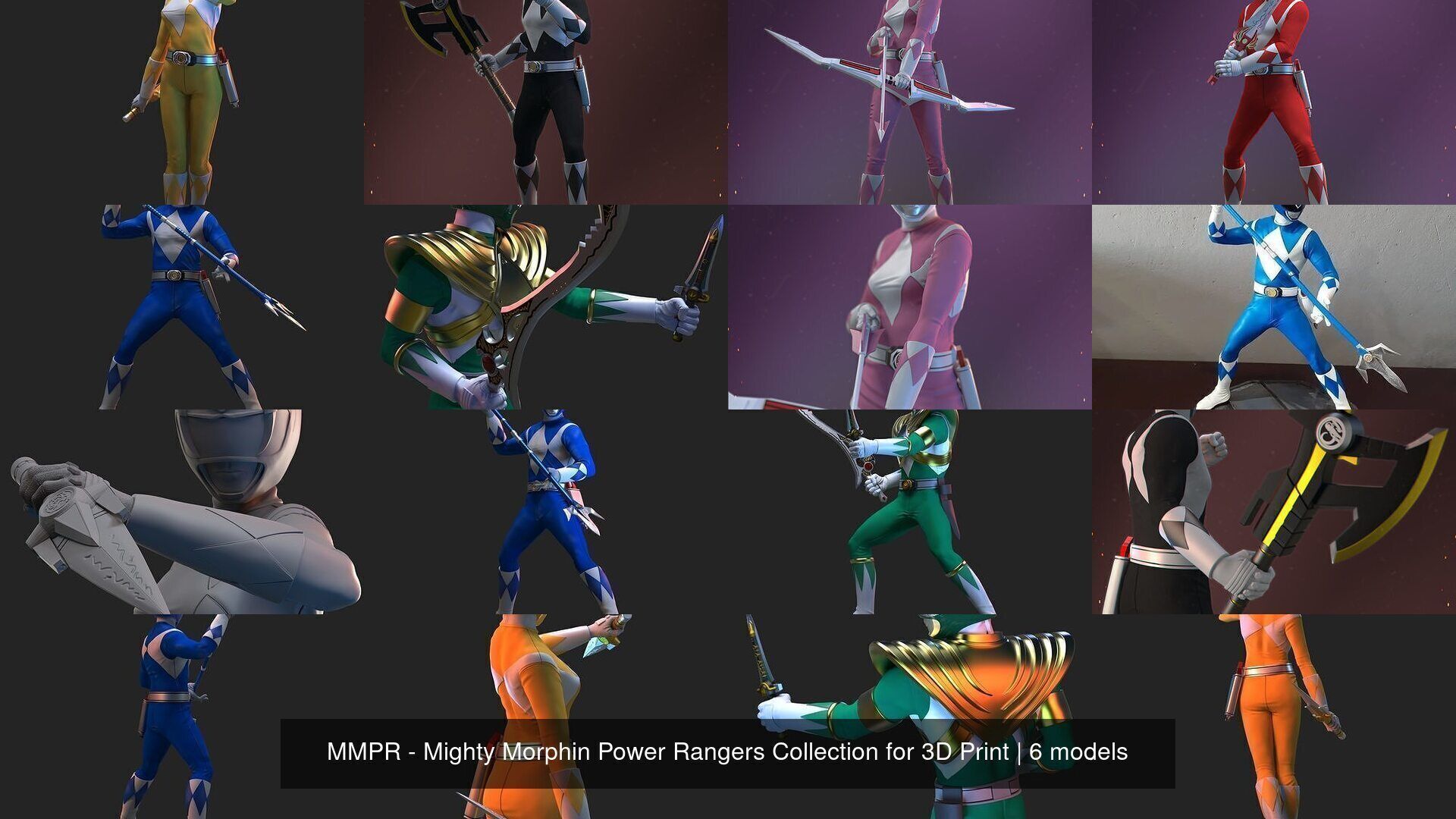 MMPR - Mighty Morphin Power Rangers Collection for 3D Print 3D ...
