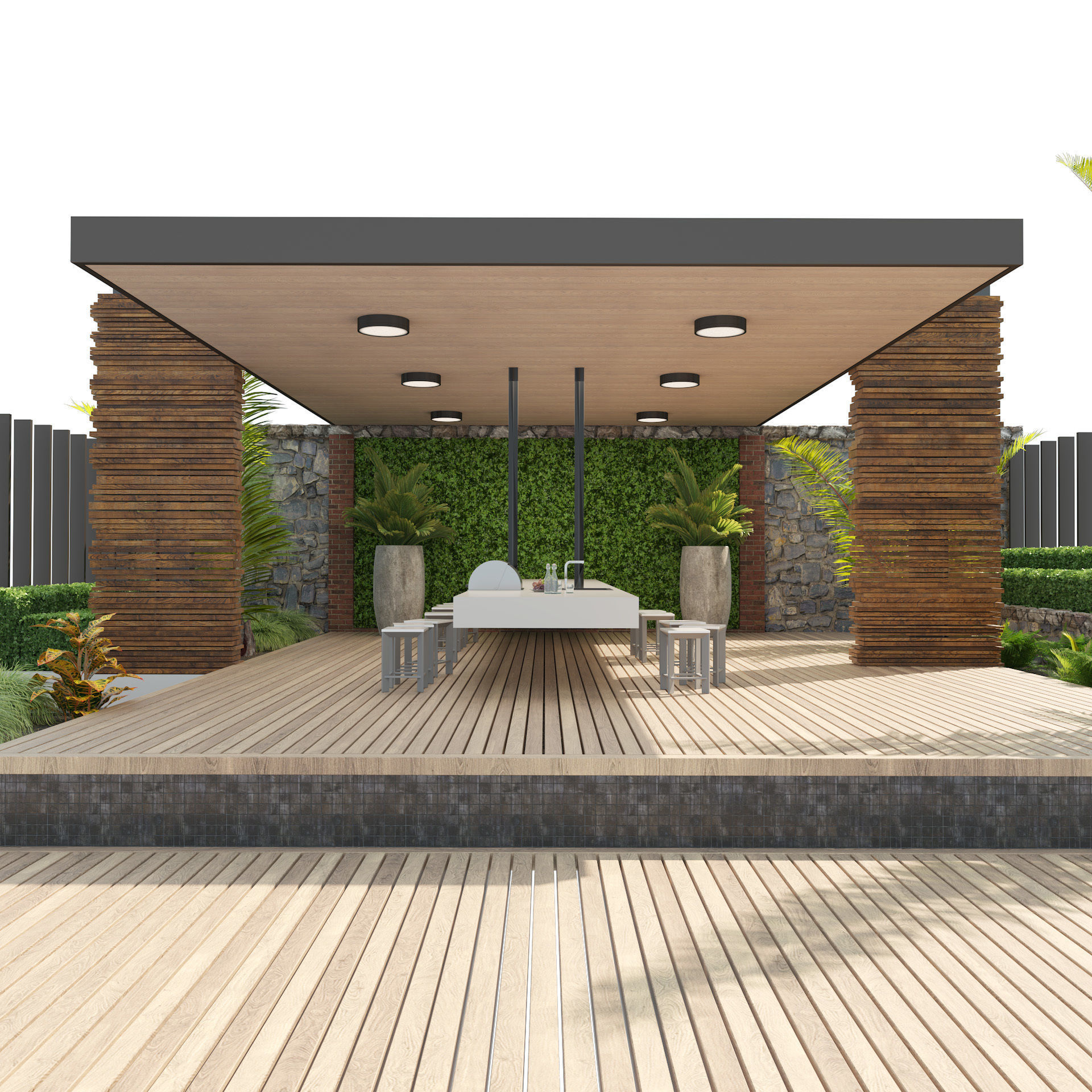 3D model Rooftop garden 3d model VR / AR / low-poly | CGTrader