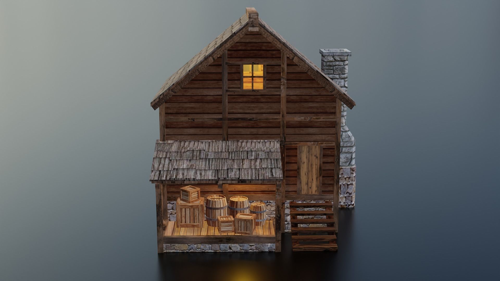 3D model Wooden House D VR / AR / low-poly | CGTrader