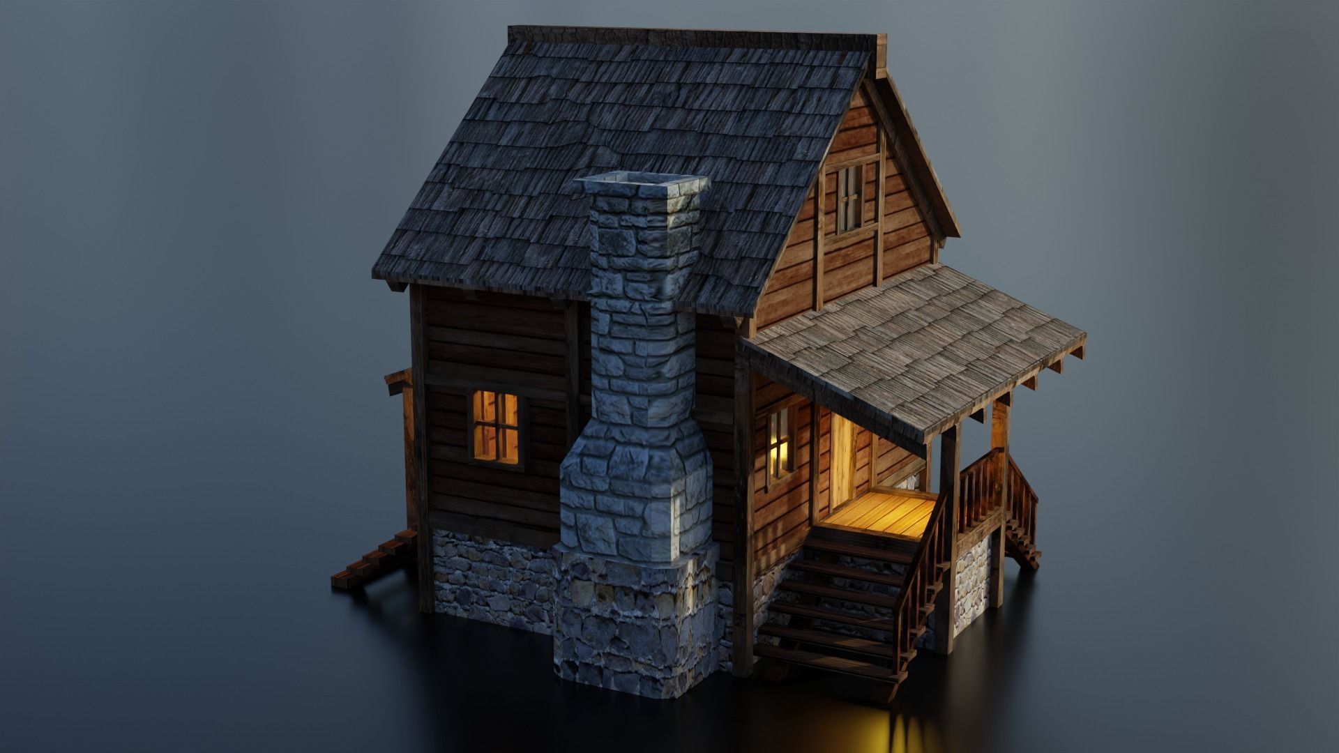 3D model Wooden House D VR / AR / low-poly | CGTrader