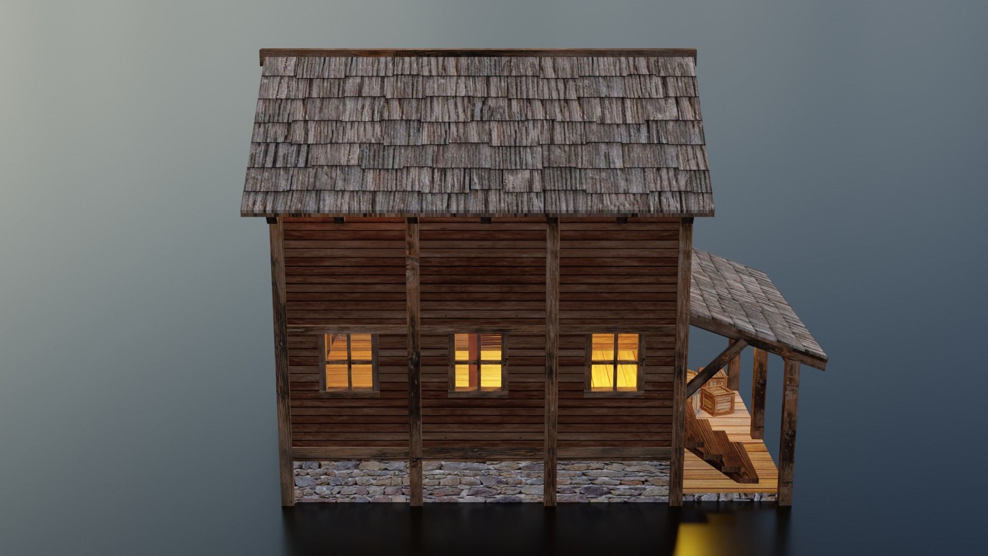 3D model Wooden House E VR / AR / low-poly | CGTrader