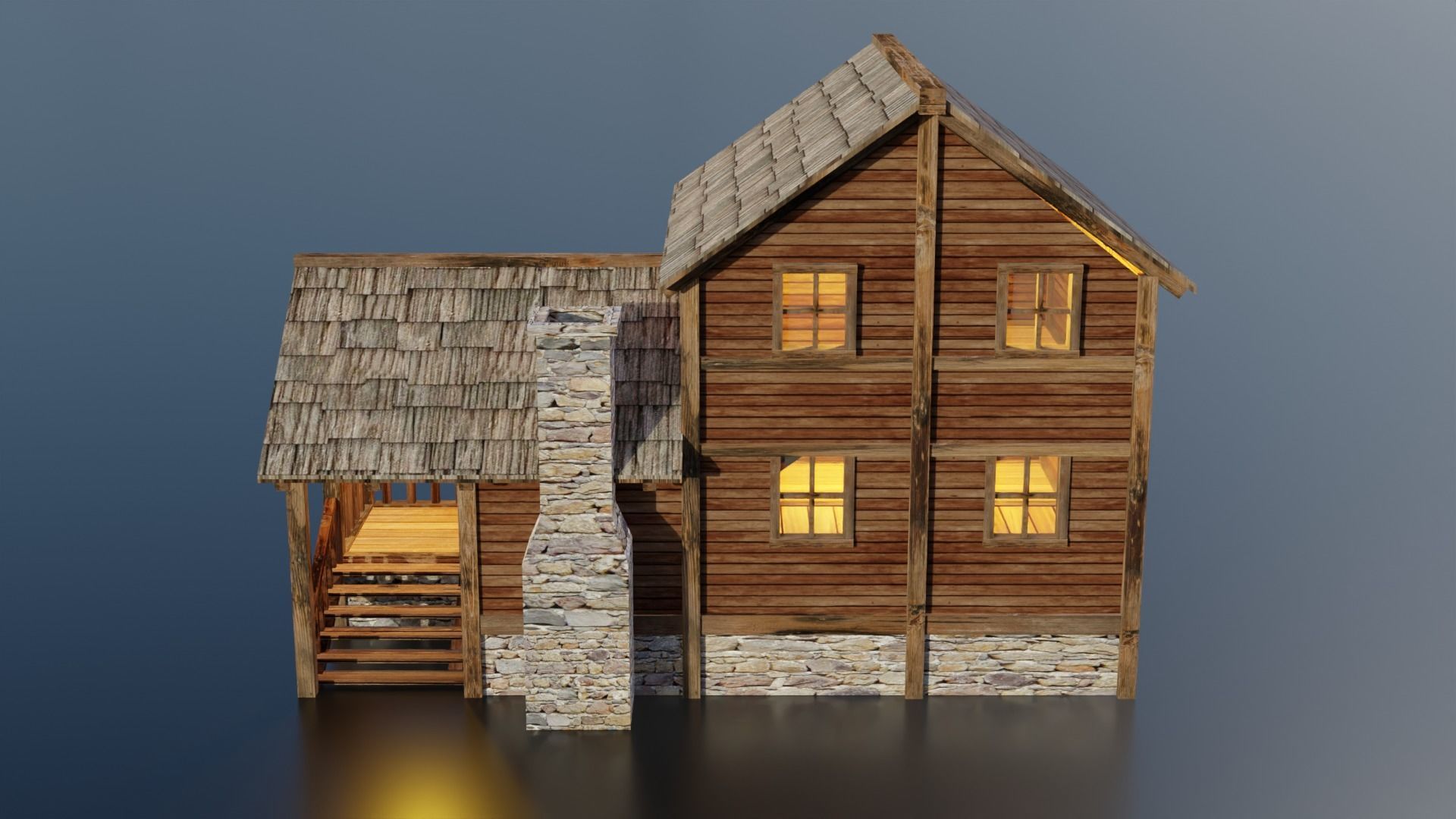3D model Wooden House E VR / AR / low-poly | CGTrader