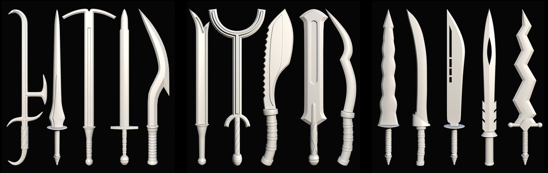3D model 58 Sword Base Mesh Pack VR / AR / low-poly | CGTrader