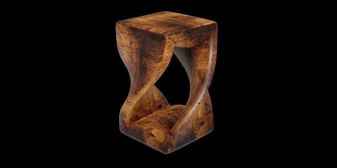 3D model Solid Wood Abstract End Table VR / AR / low-poly | CGTrader