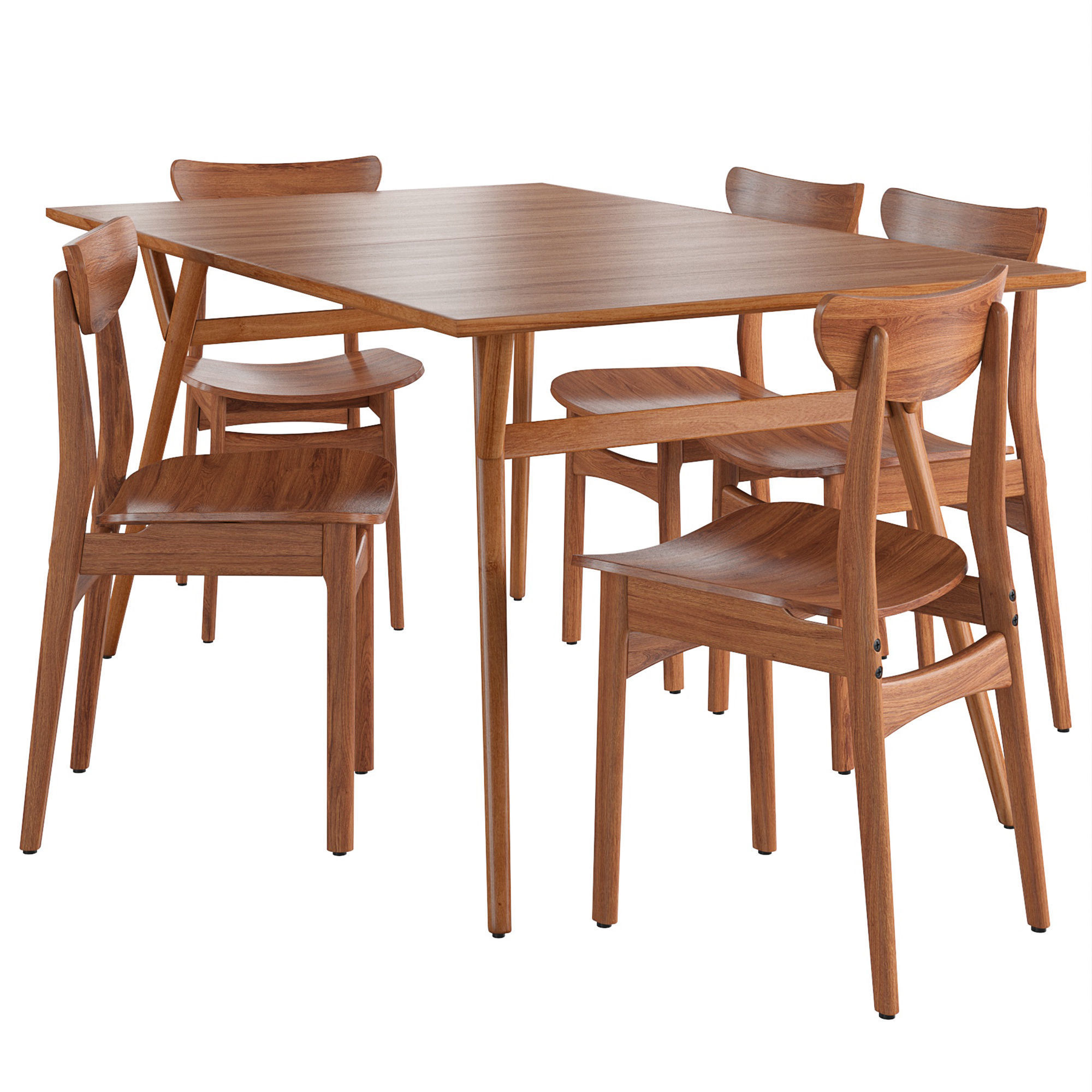 Mid-Century Expandable Dining Table Chair 3D model | CGTrader