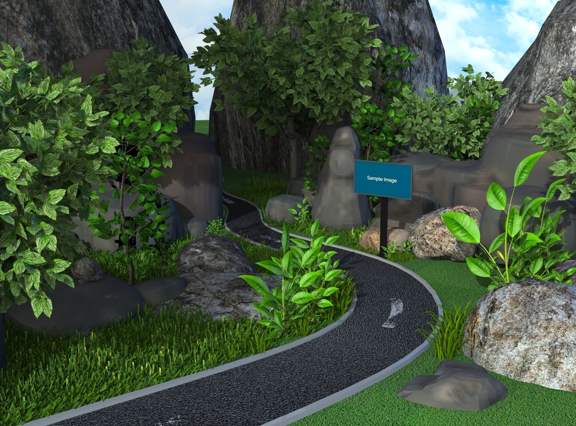 Environment Street Road Billboard 3D model | CGTrader