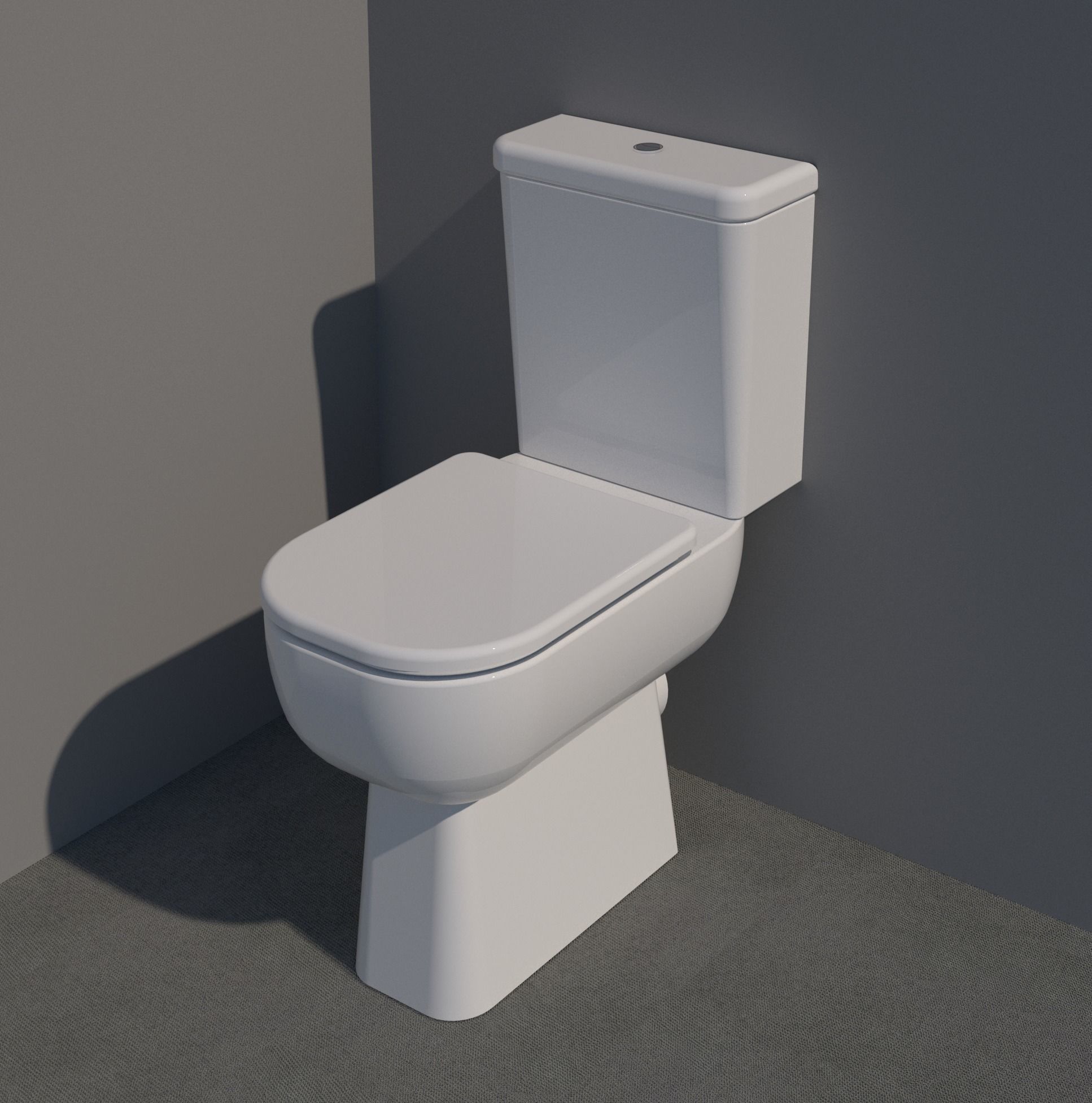 Square Toilet free 3D model | CGTrader