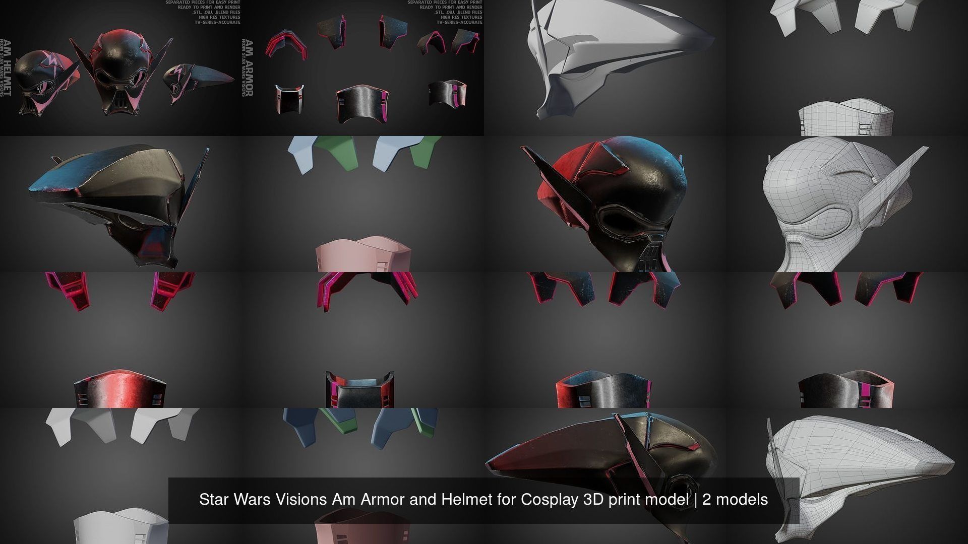 Star Wars Visions Am Armor and Helmet for Cosplay 3D print model 3D ...