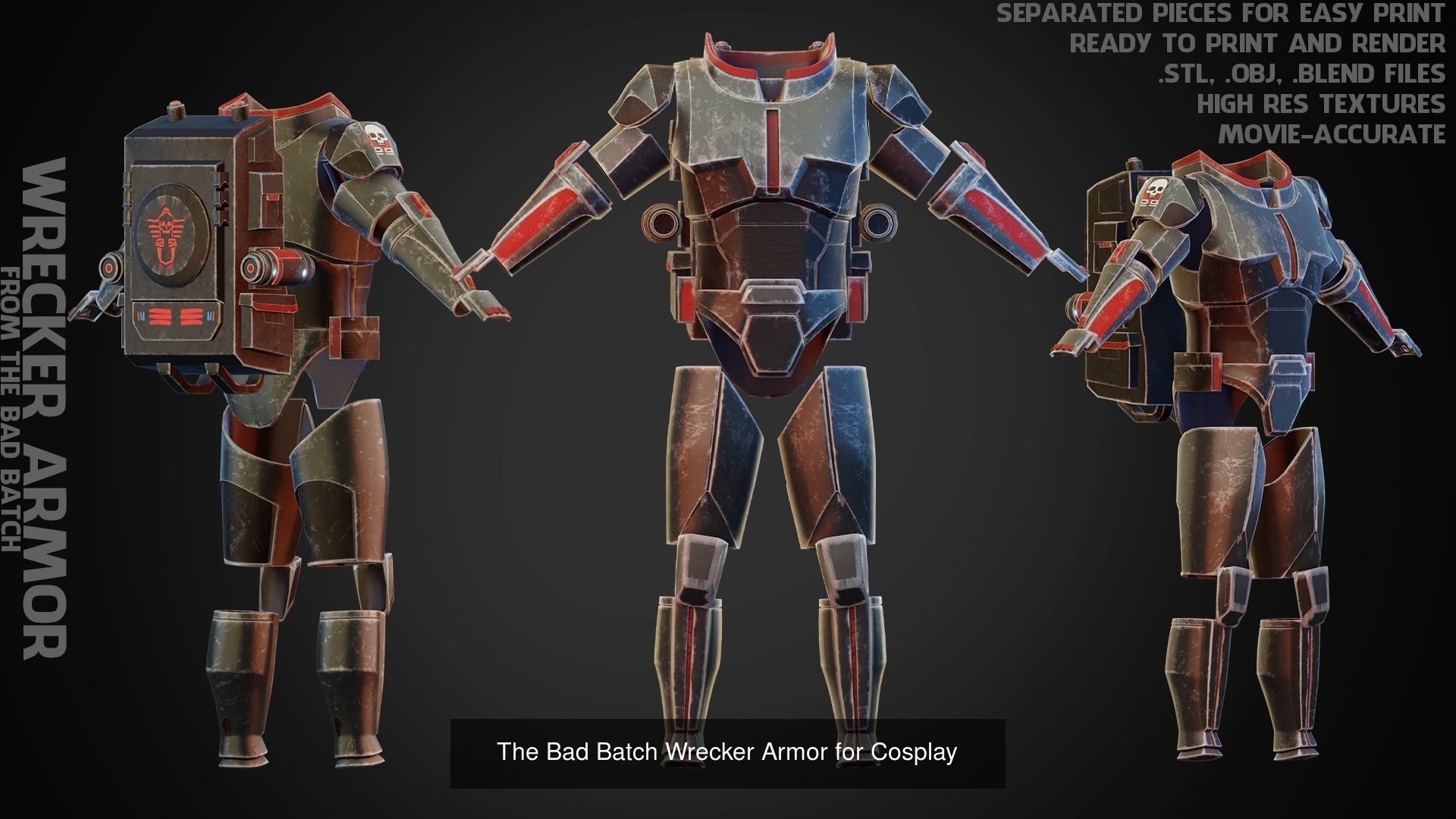 The Bad Batch Wrecker Full Armor for Cosplay 3D Model Collection 3D ...