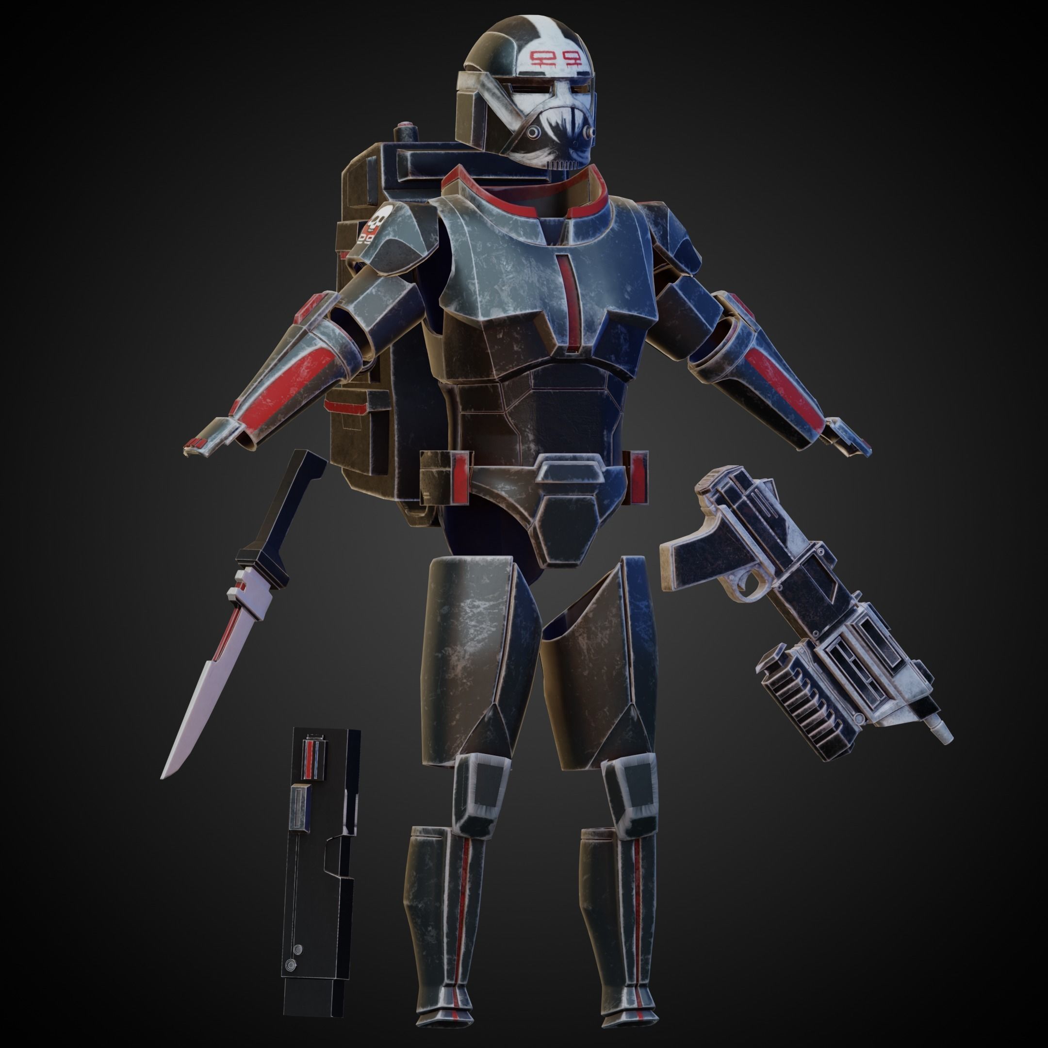 The Bad Batch Wrecker Full Armor for Cosplay 3D Model Collection 3D ...