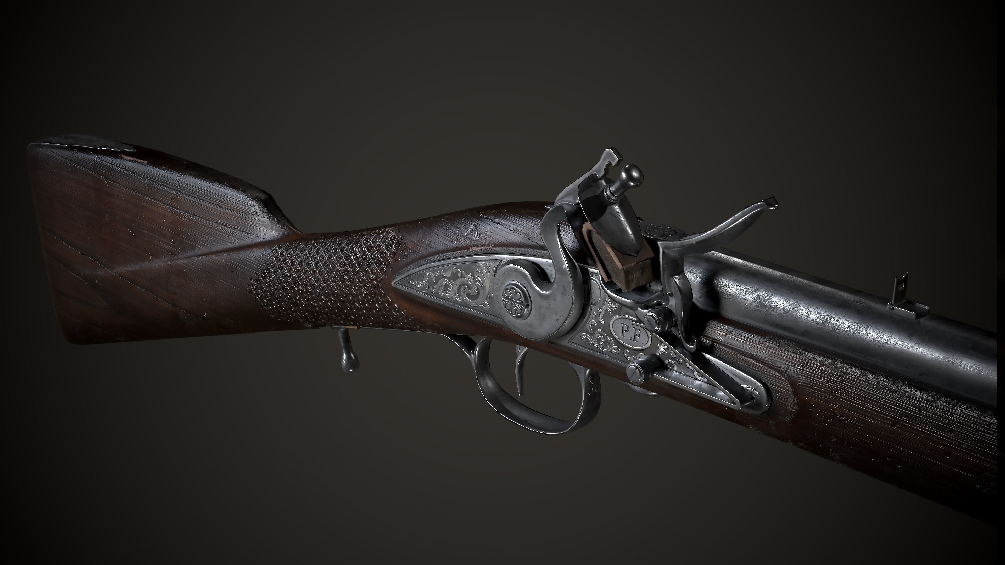 3D model Shotgun Ferguson rifle 1770 VR / AR / low-poly | CGTrader