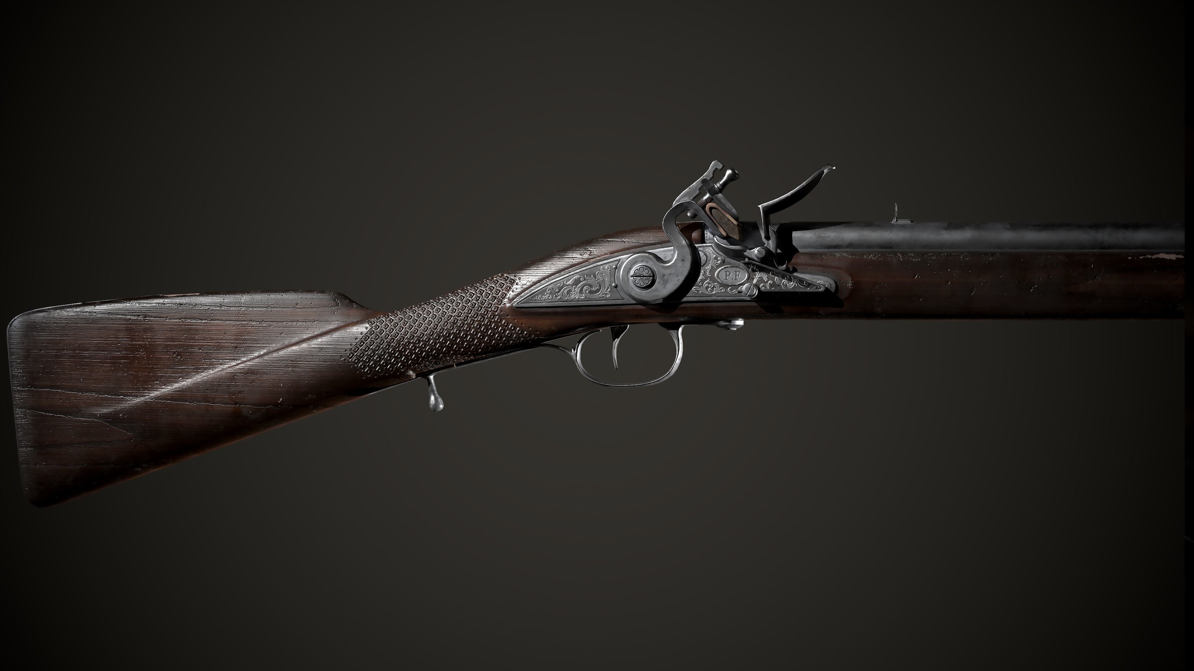 3D model Shotgun Ferguson rifle 1770 VR / AR / low-poly | CGTrader