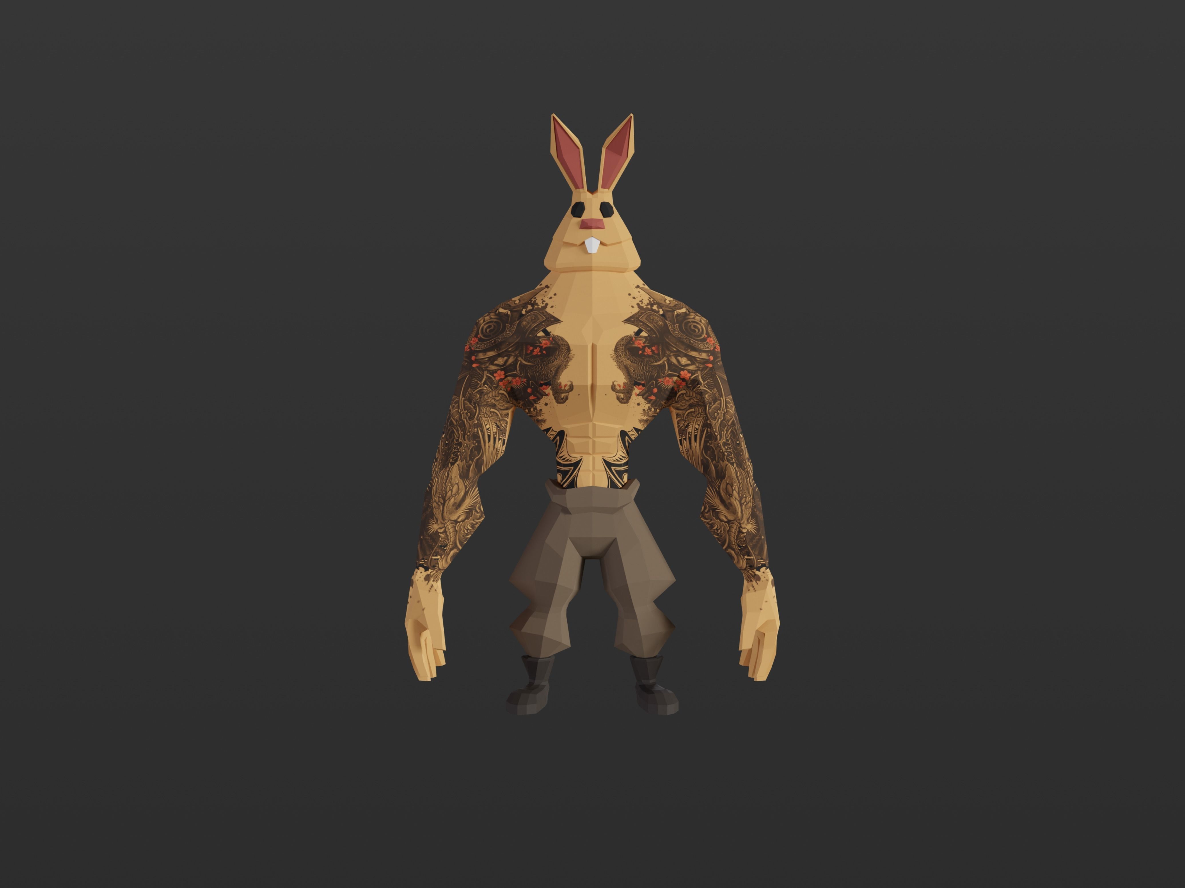 3D model Character cartoon rabbit VR / AR / low-poly | CGTrader