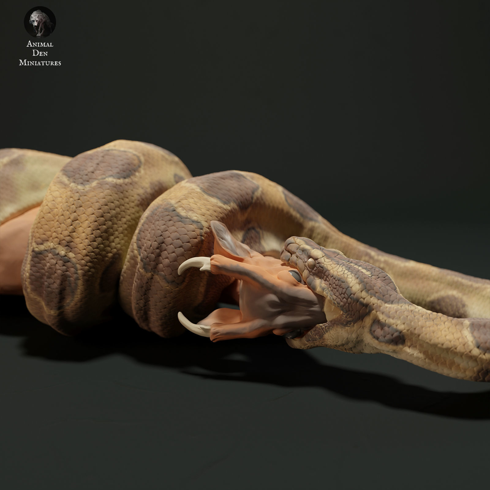 Burmese Python and Muntjac Deer 3D model 3D printable | CGTrader