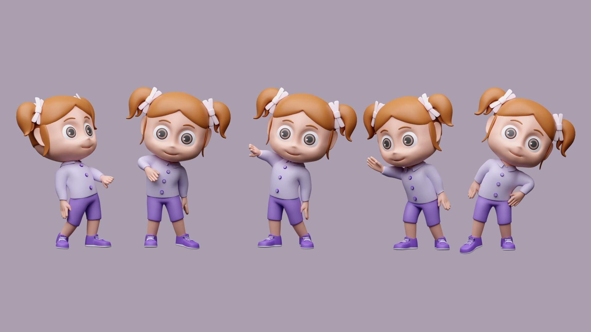 3D model Cartoon characters 2 01 kids VR / AR / low-poly | CGTrader