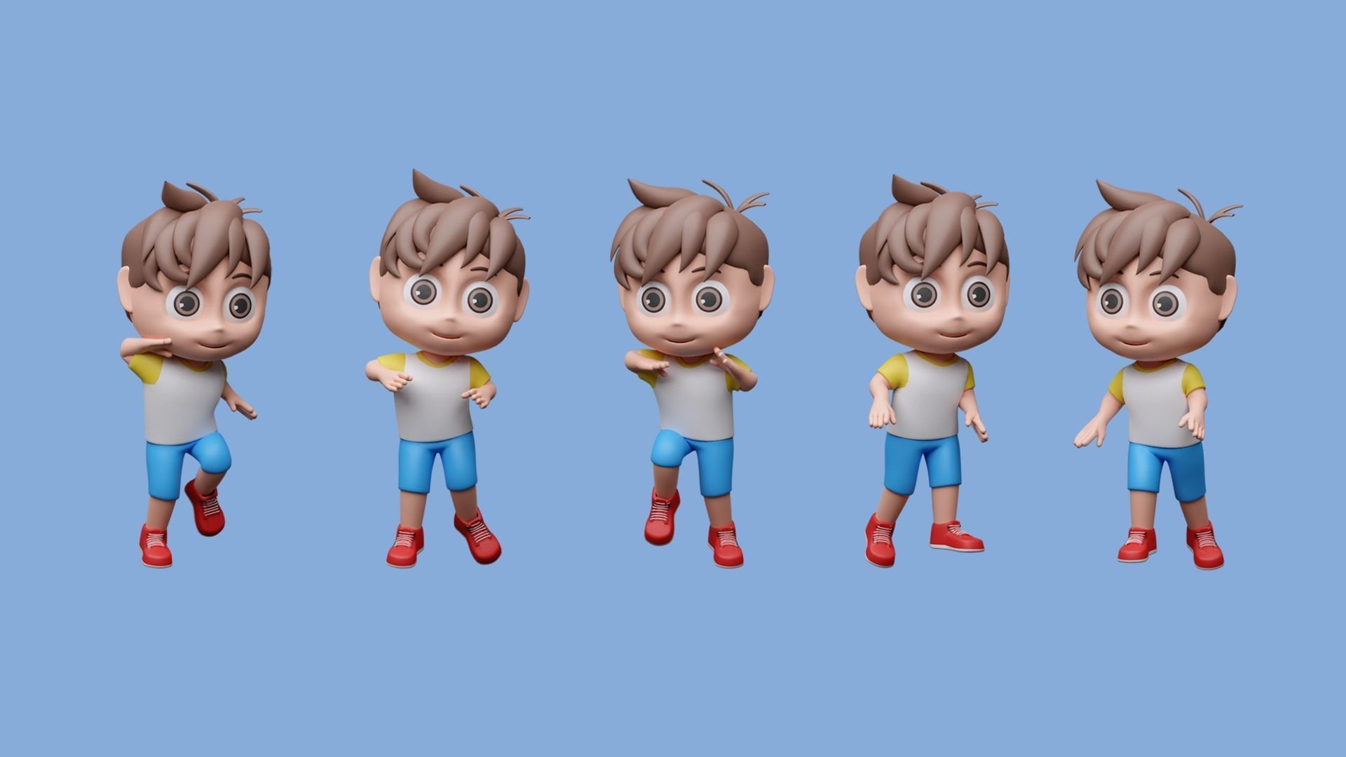 3D model Cartoon characters 2 01 kids VR / AR / low-poly | CGTrader