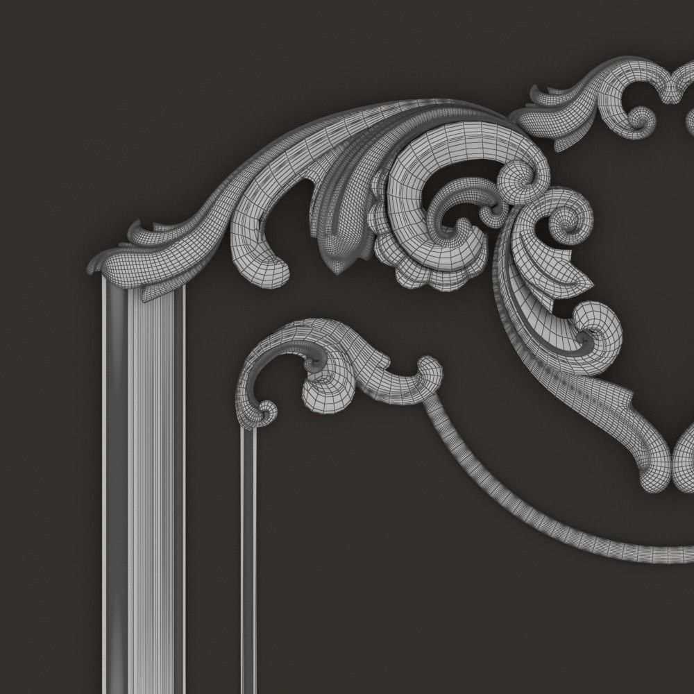 ornament frame with three diffrent material 3D model | CGTrader