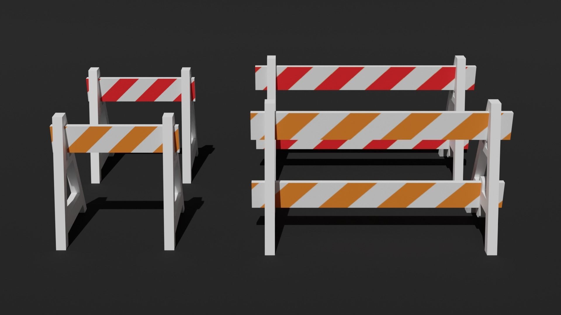 3D model Traffic Barrier Pack VR / AR / low-poly | CGTrader