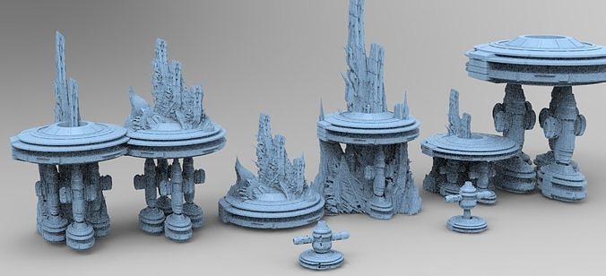 Mars Storm Tech Rocks 7 designs 3D model | CGTrader