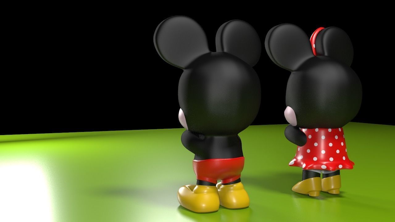 3D model Mickey and Minnie Mouse VR / AR / low-poly | CGTrader