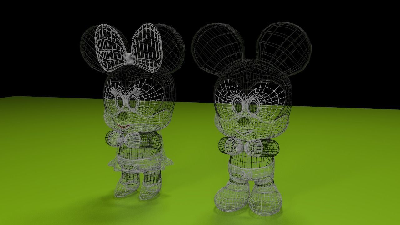 3D model Mickey and Minnie Mouse VR / AR / low-poly | CGTrader