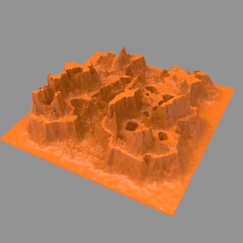 Mountain Terrain Landscape 2 3D model 3D printable | CGTrader