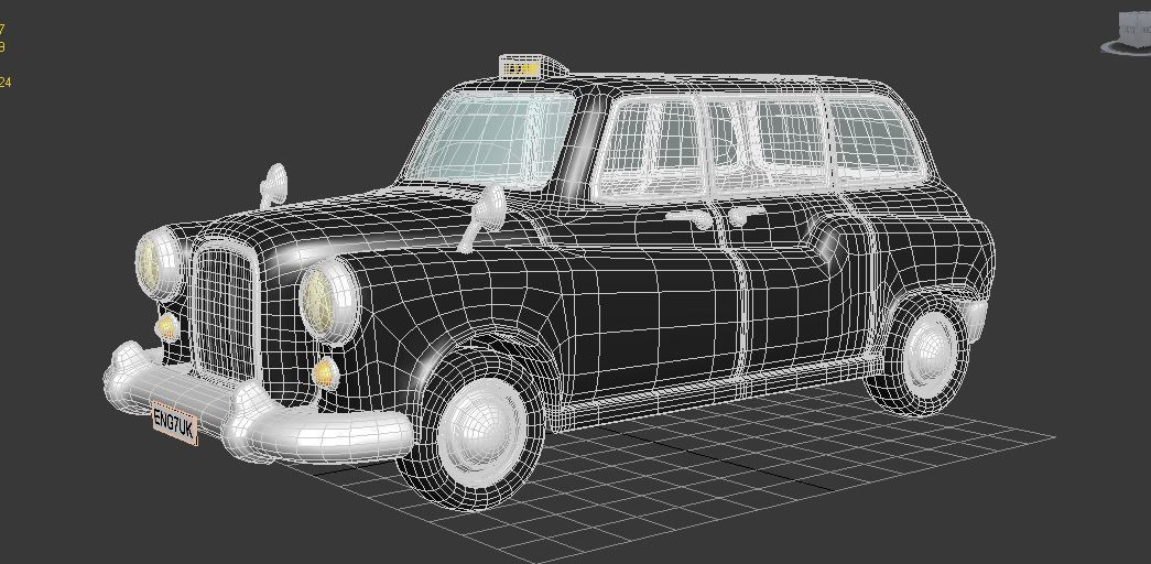 3D model LowPoly Realistic Game Ready Austin FX4 Old Classic London ...