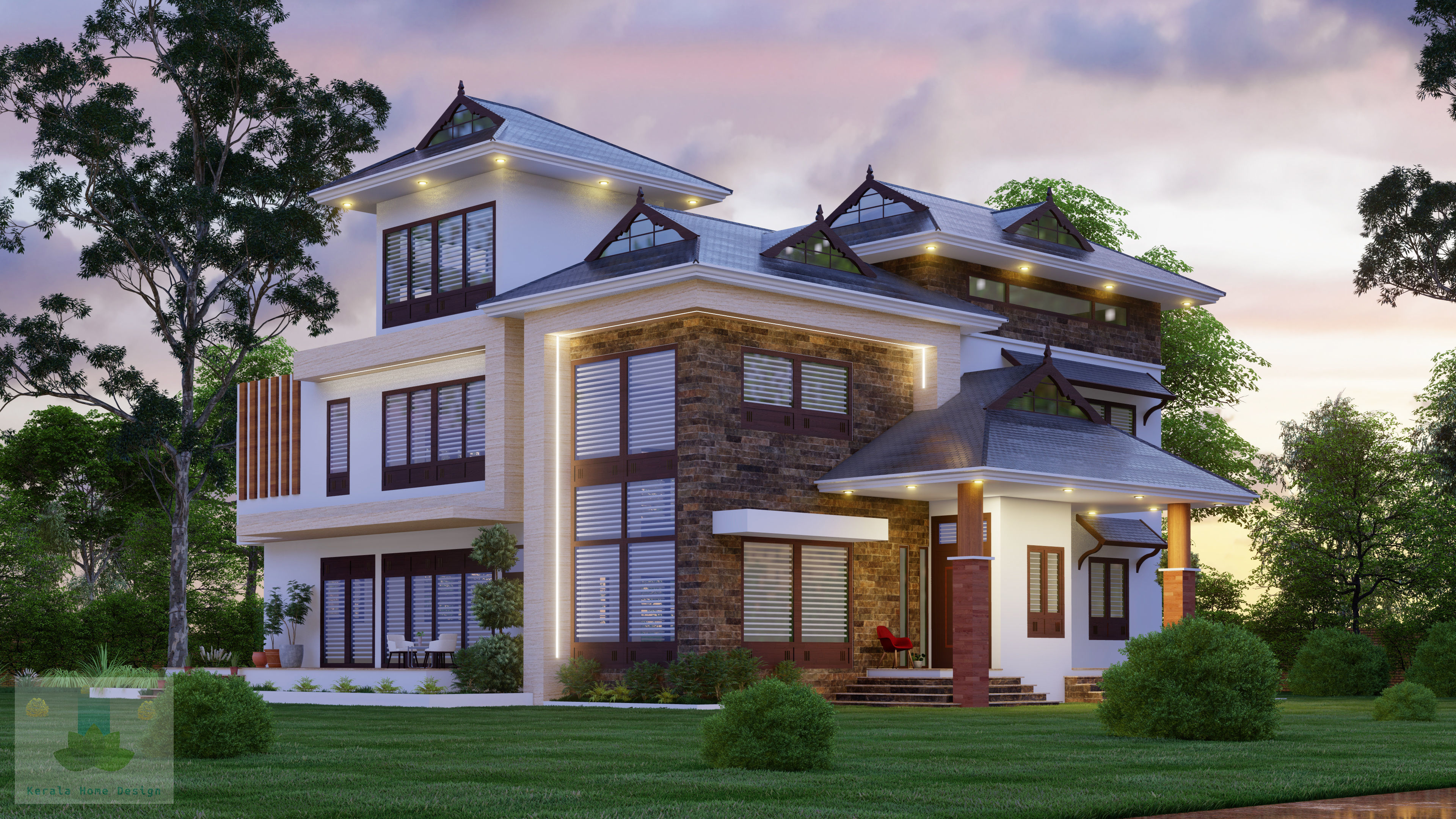 modern traditional house design 3D model | CGTrader