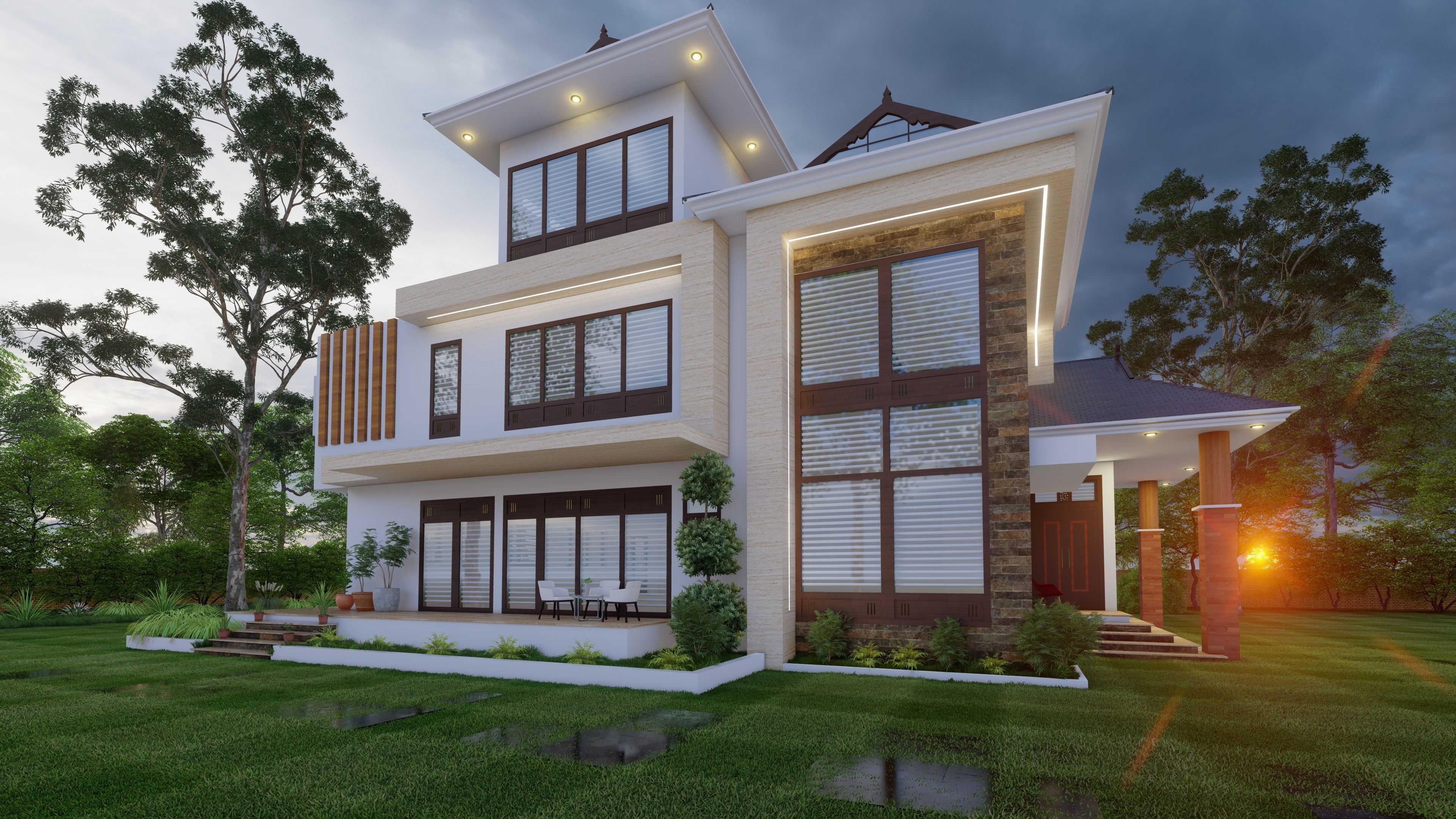 modern traditional house design 3D model | CGTrader