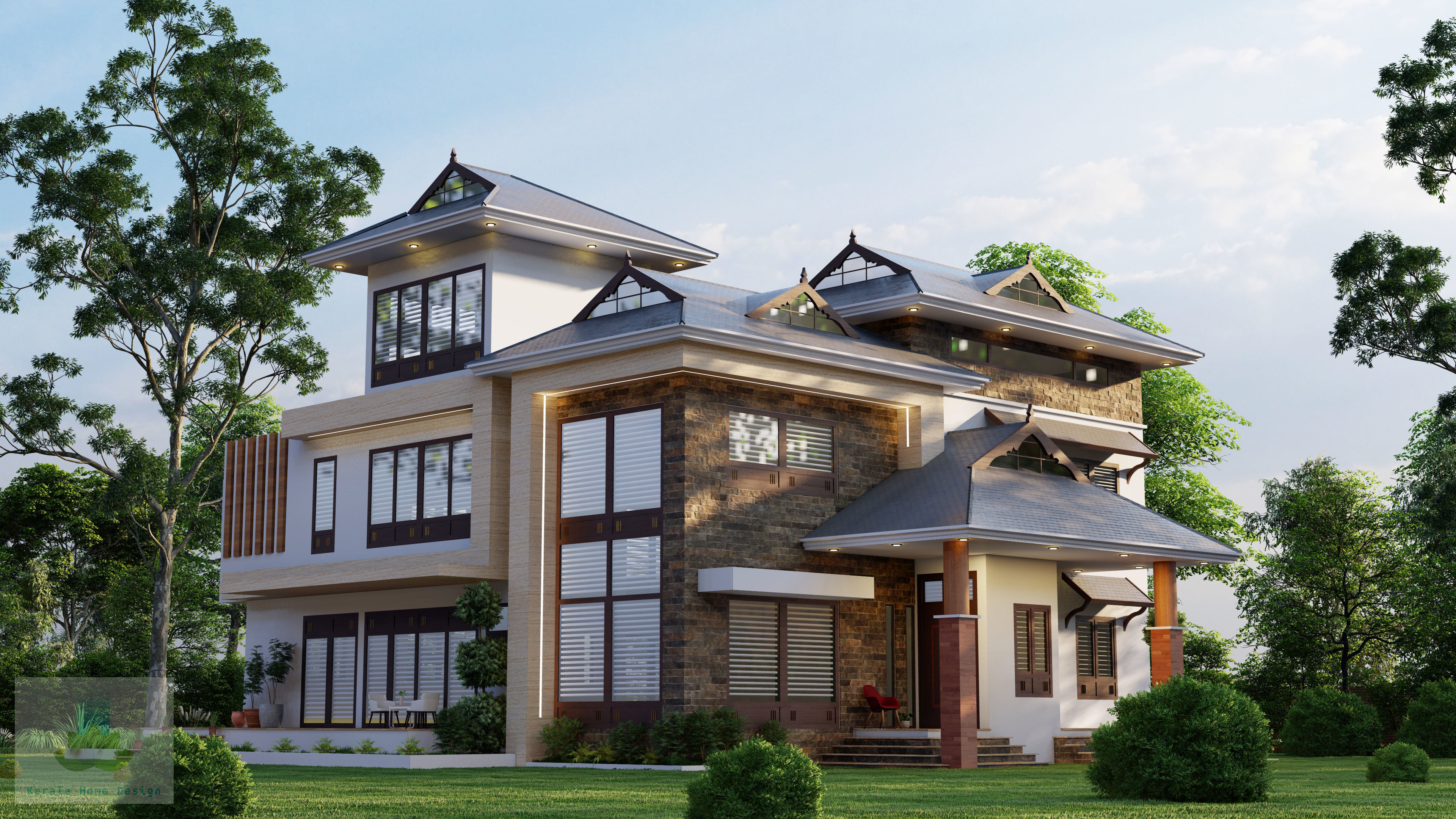 modern traditional house design 3D model | CGTrader