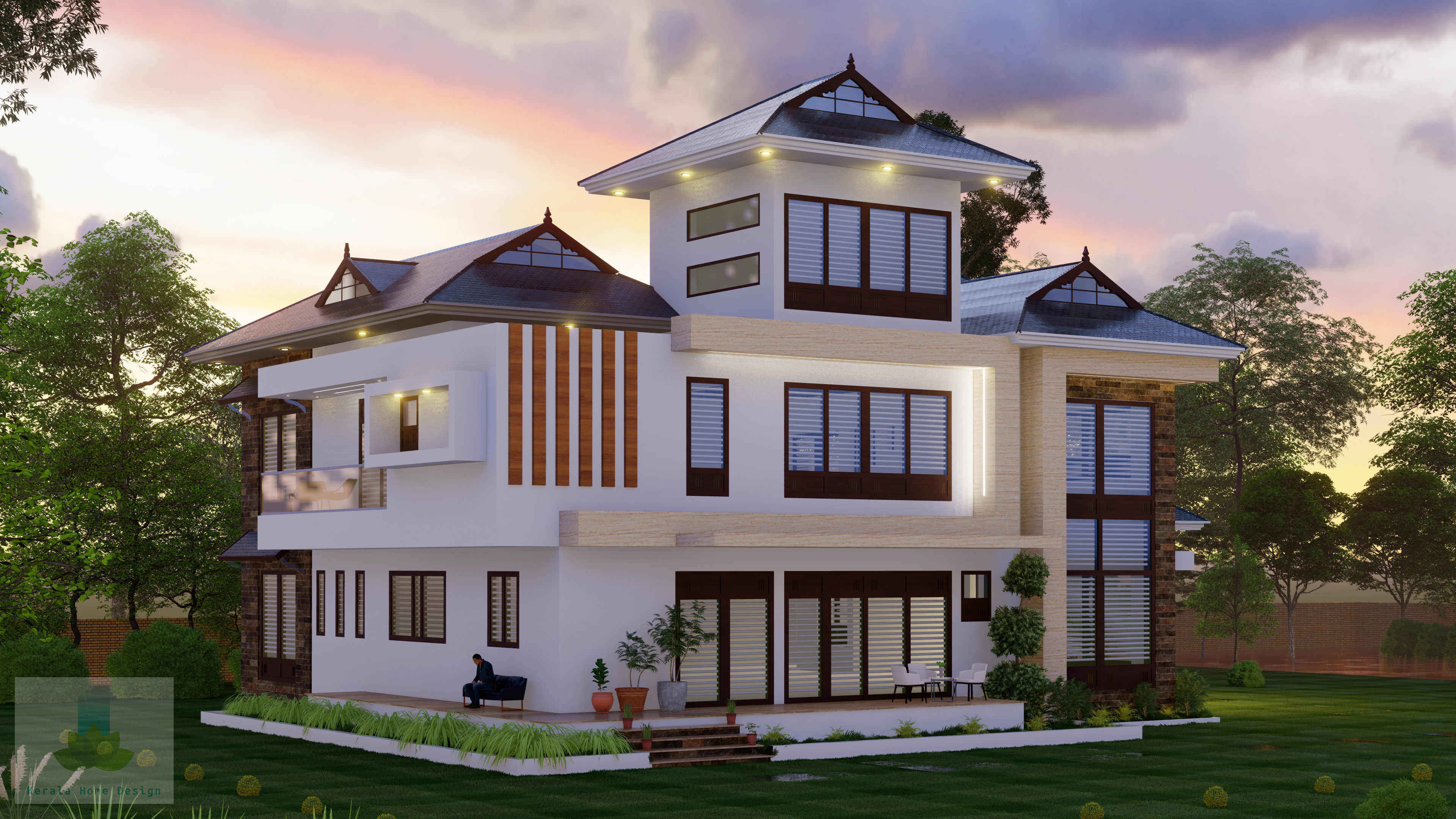 modern traditional house design 3D model | CGTrader