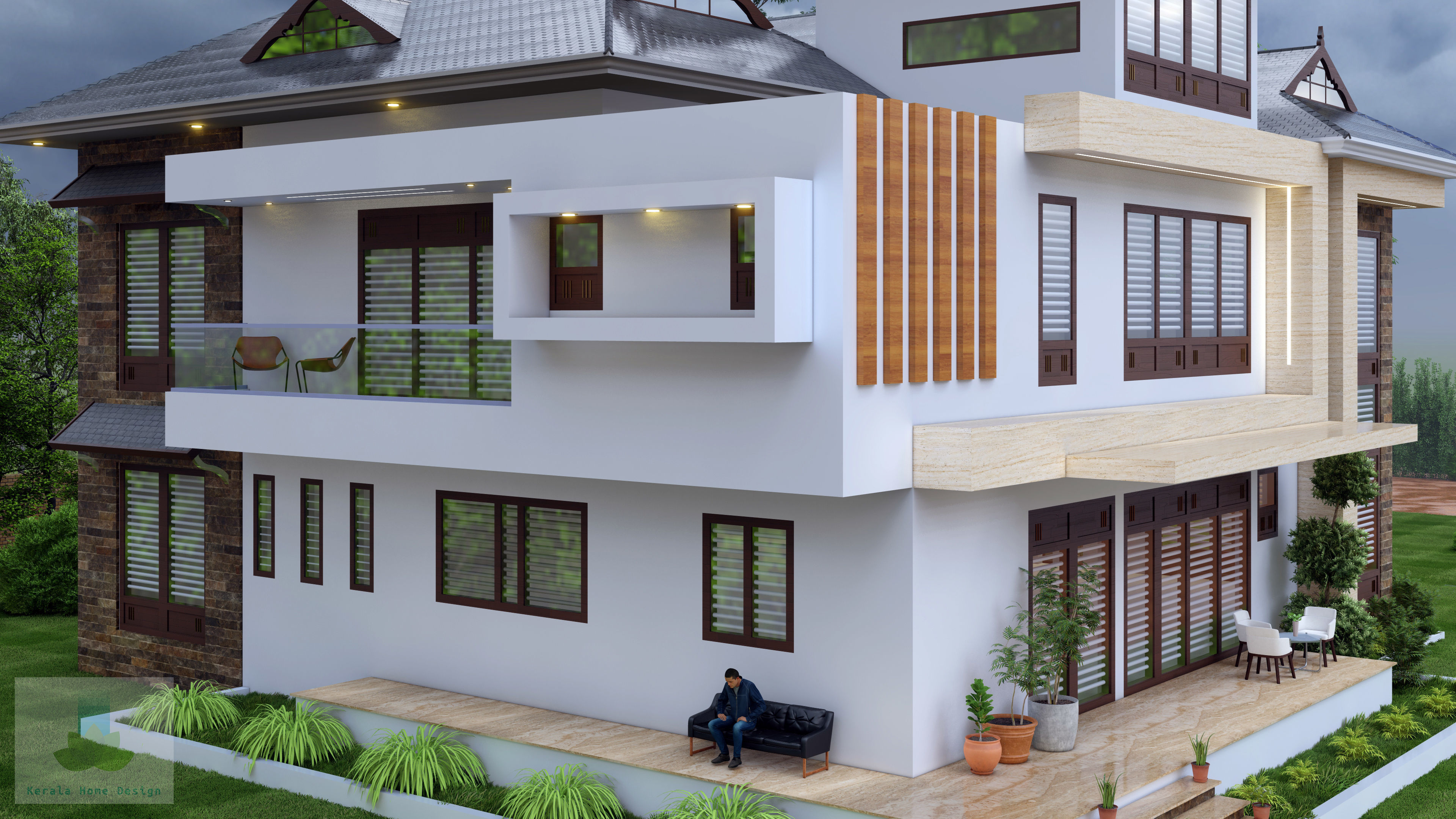 modern traditional house design 3D model | CGTrader