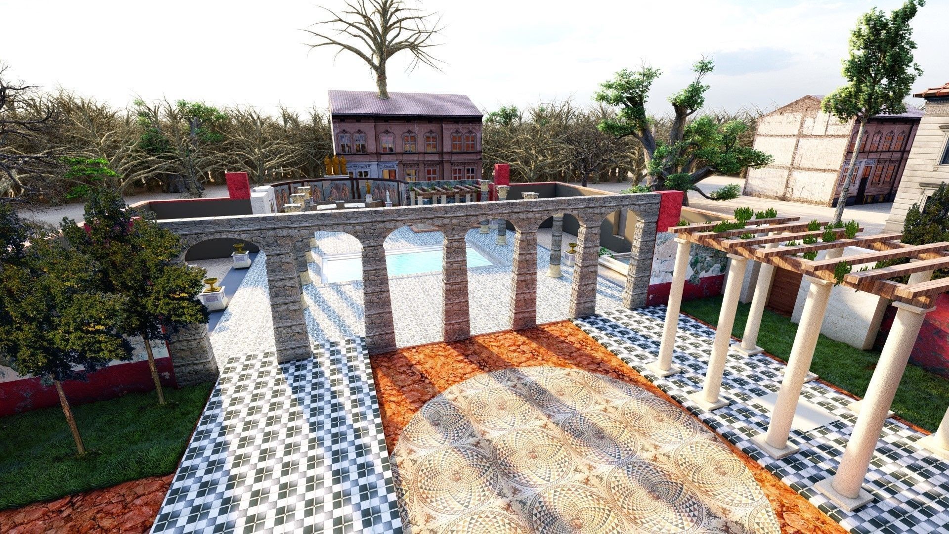 3D model Roman villa well crafted 3D Model with details and textures VR ...