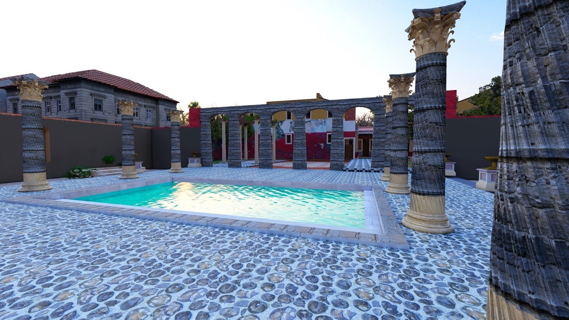 3D model Roman villa well crafted 3D Model with details and textures VR ...