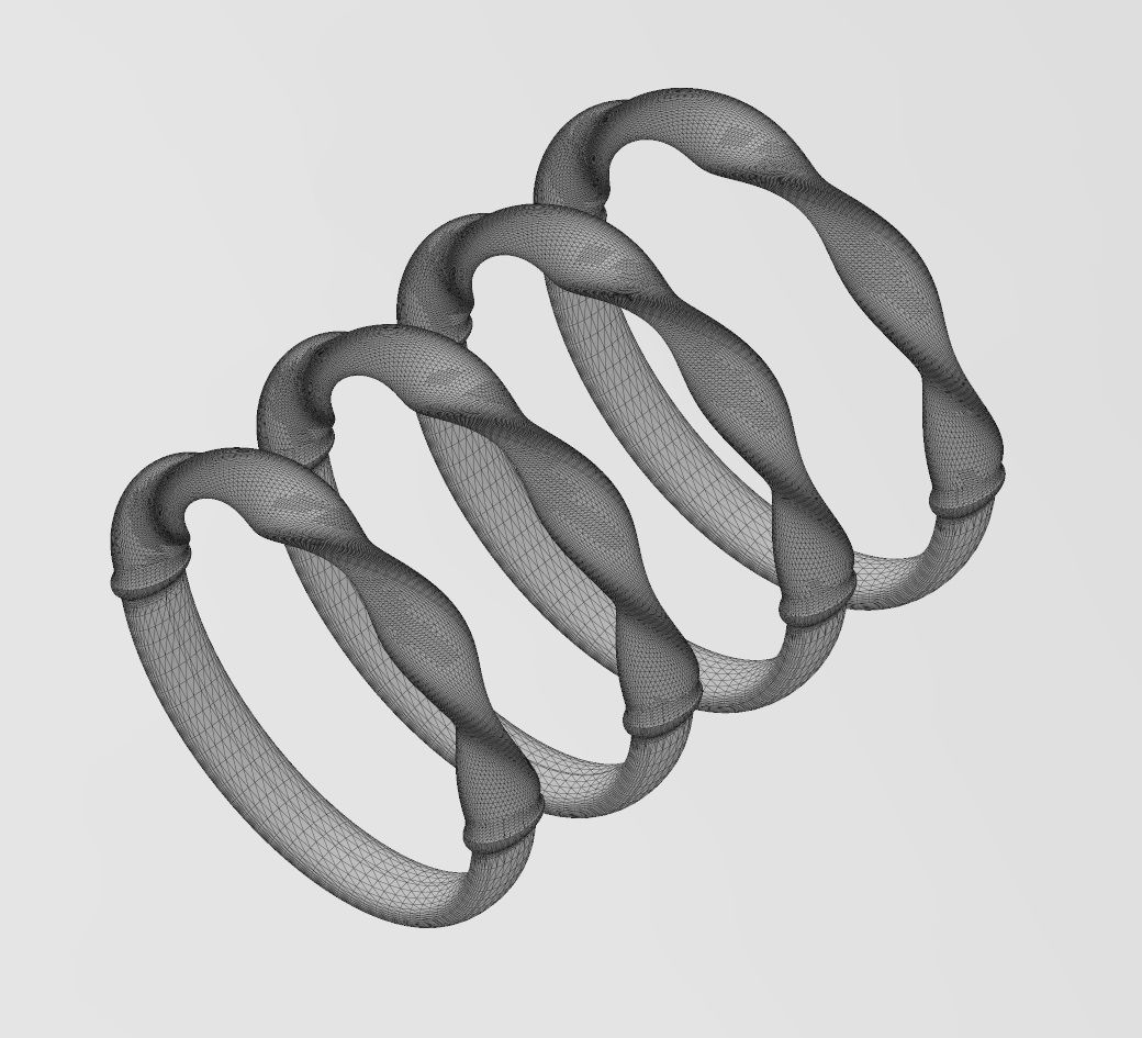 Double Twisted oval section stacker band US sizes 6to9 3D model 3D ...