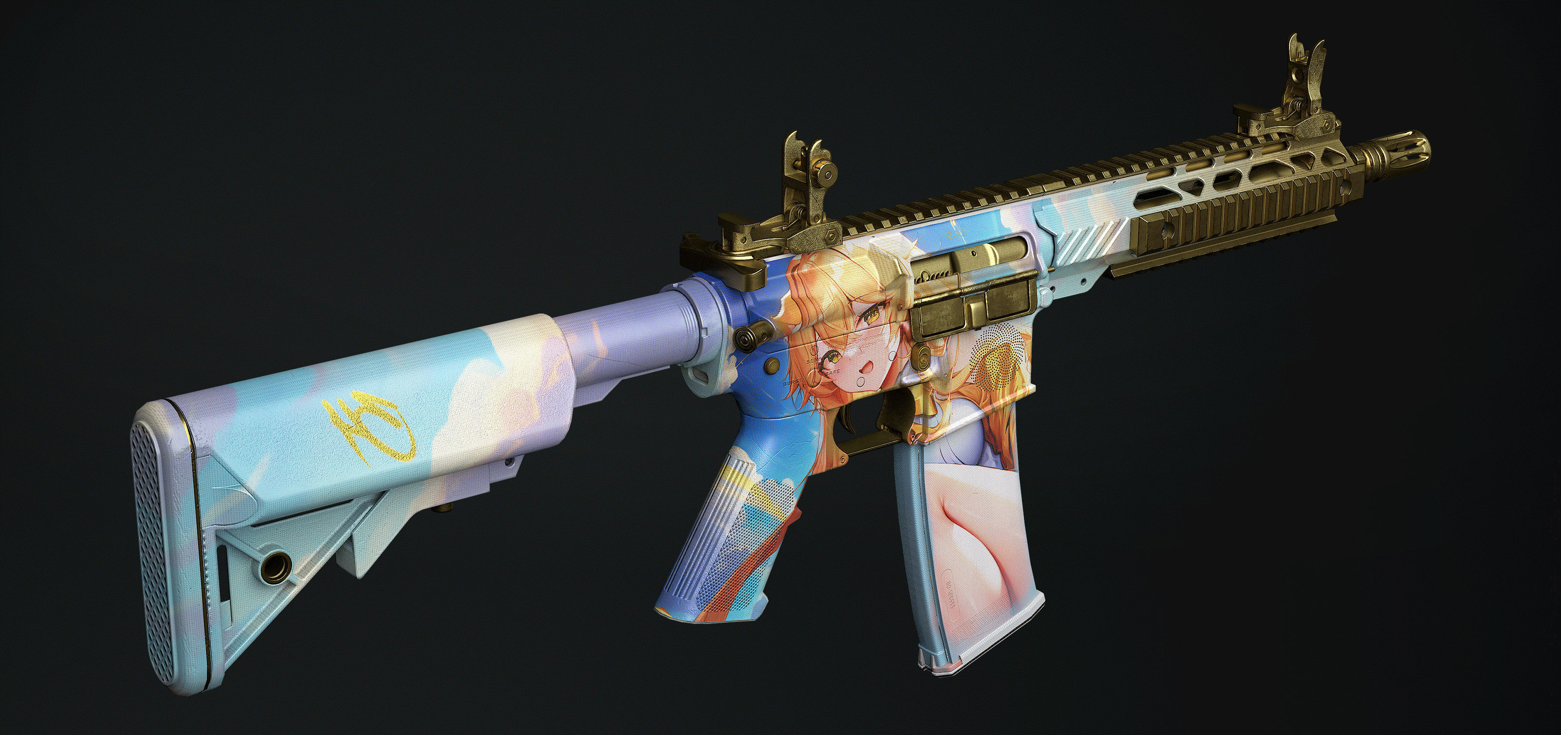 AR15 Anime- assault rifle 3D model | CGTrader