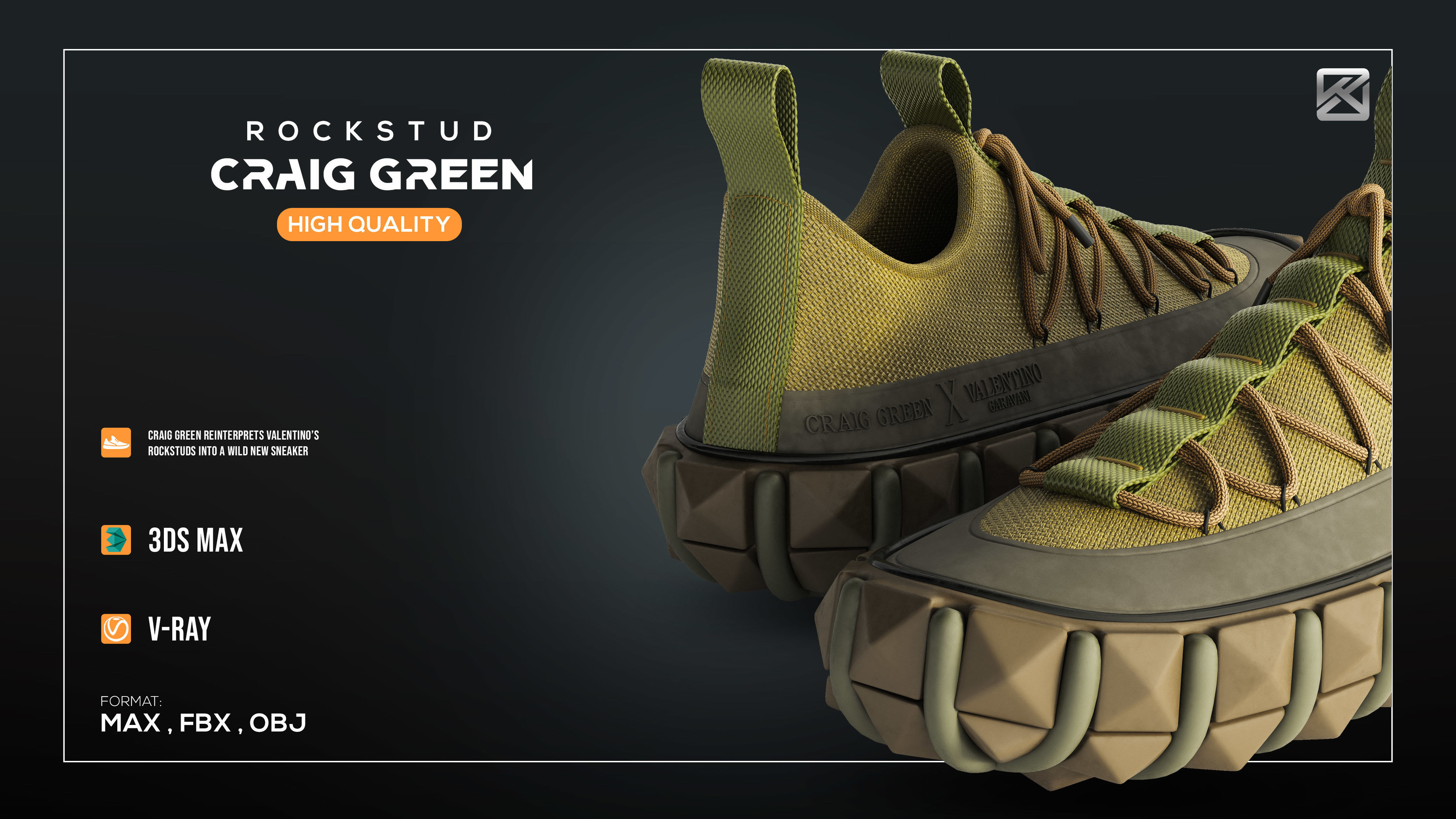 High Poly Shoes 3DS MAX Project 3D model | CGTrader