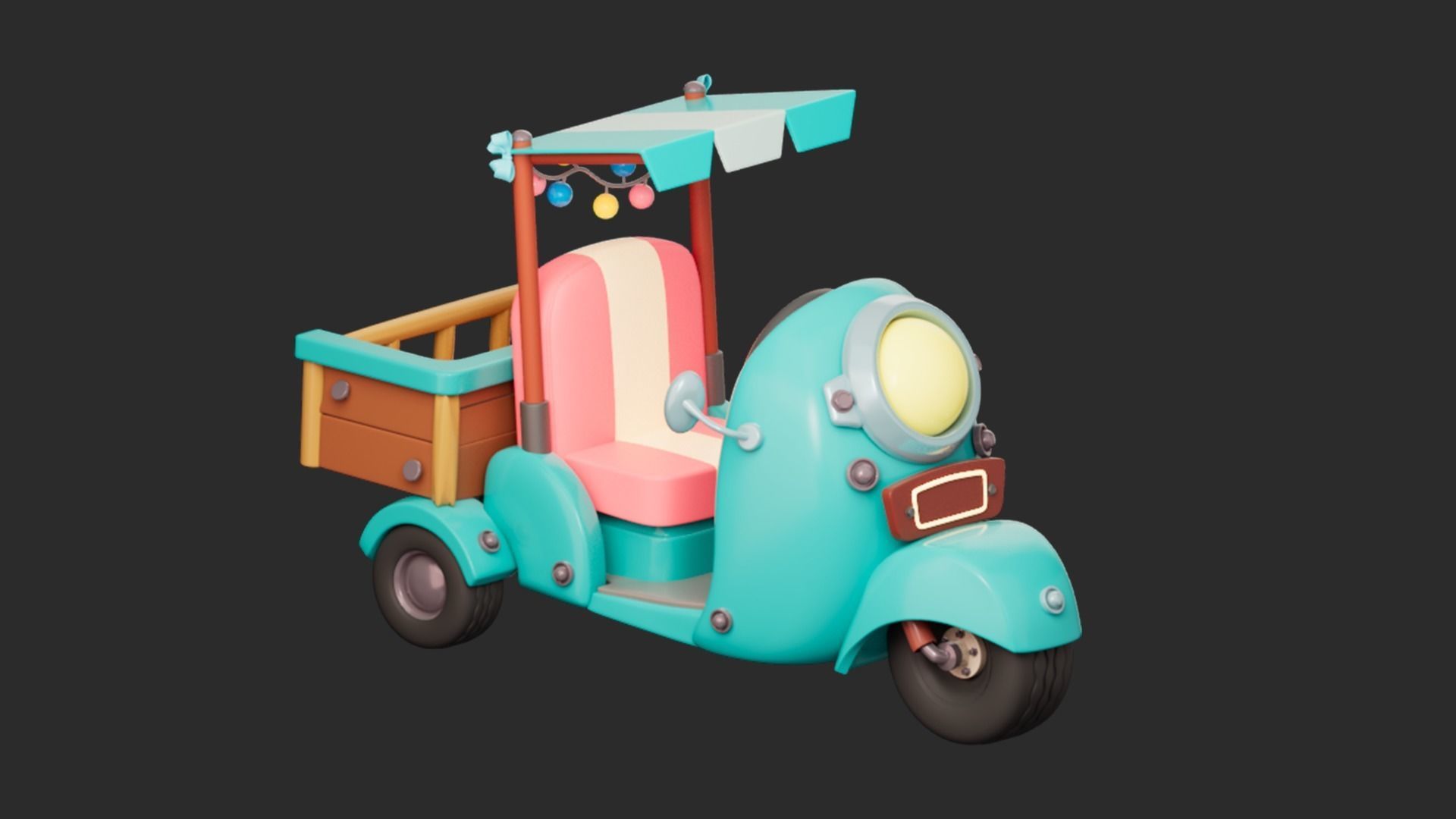 3D model Cartoon tricycle Low-poly 3D model VR / AR / low-poly | CGTrader