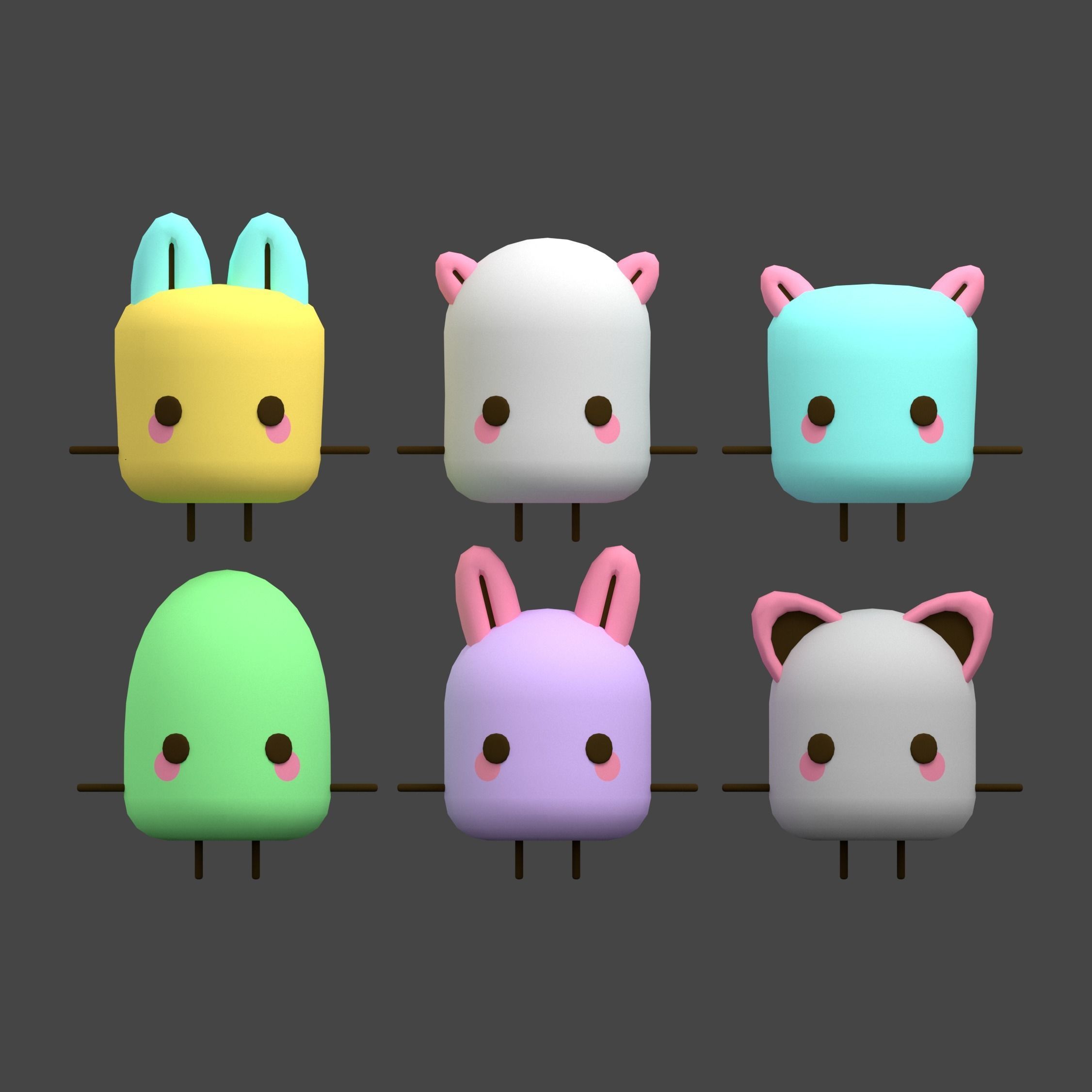 3D model Cute Character 3d Packs - Low-poly 3D Models VR / AR / low ...