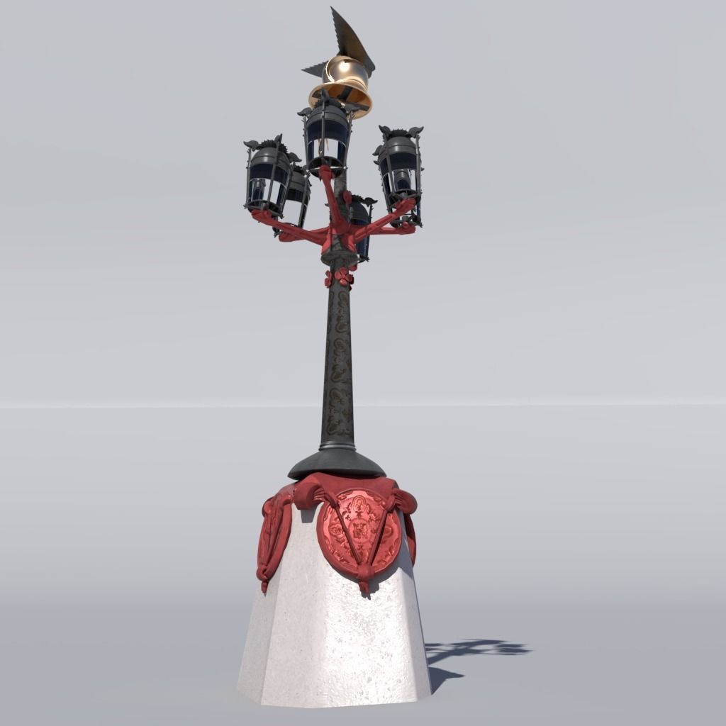 3D model Lamp Post - Royal Light Gothic Street Light VR / AR / low-poly ...