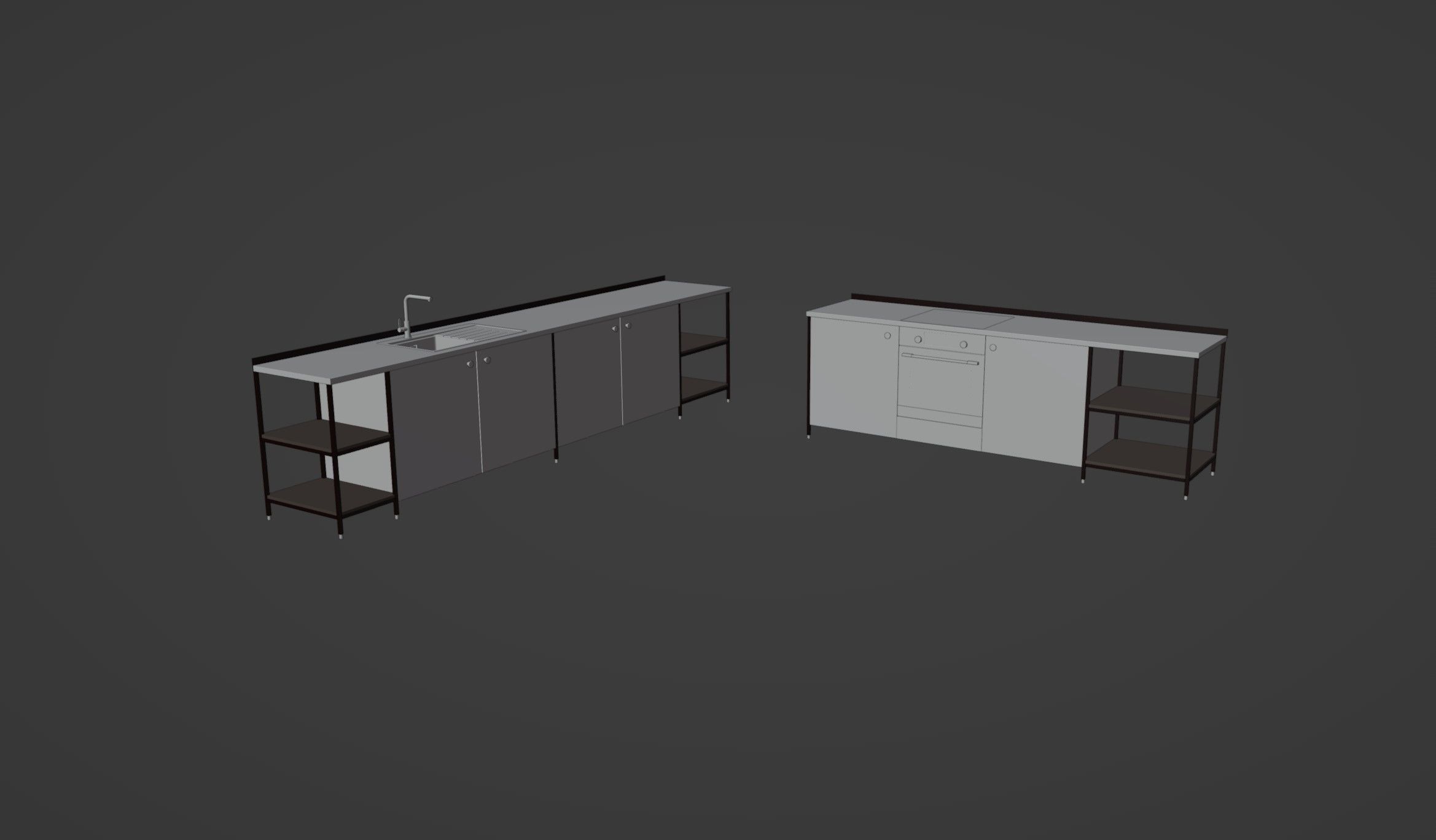 Industrial Modular Kitchen 3D model | CGTrader